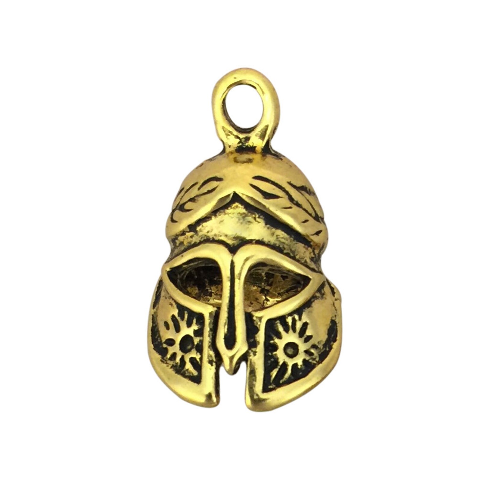 1 Gold Spartan Helmet Charm 3D Trojan Pendant Large 34x20mm by TIJC ...