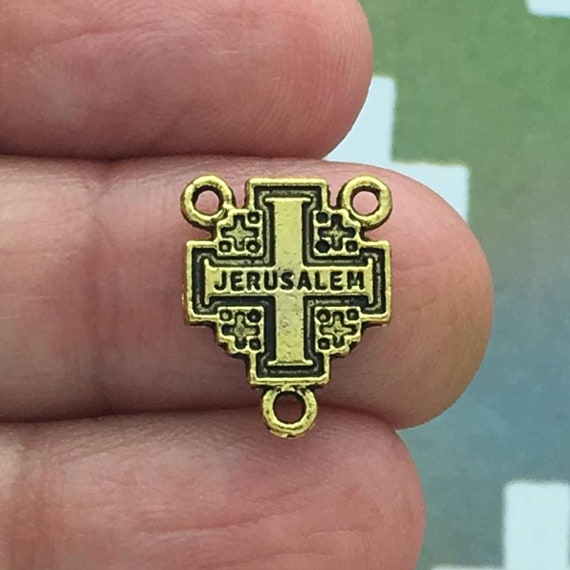 10 Jerusalem Cross Rosary Centers Gold By Tijc Sp1216sp1216 | Etsy