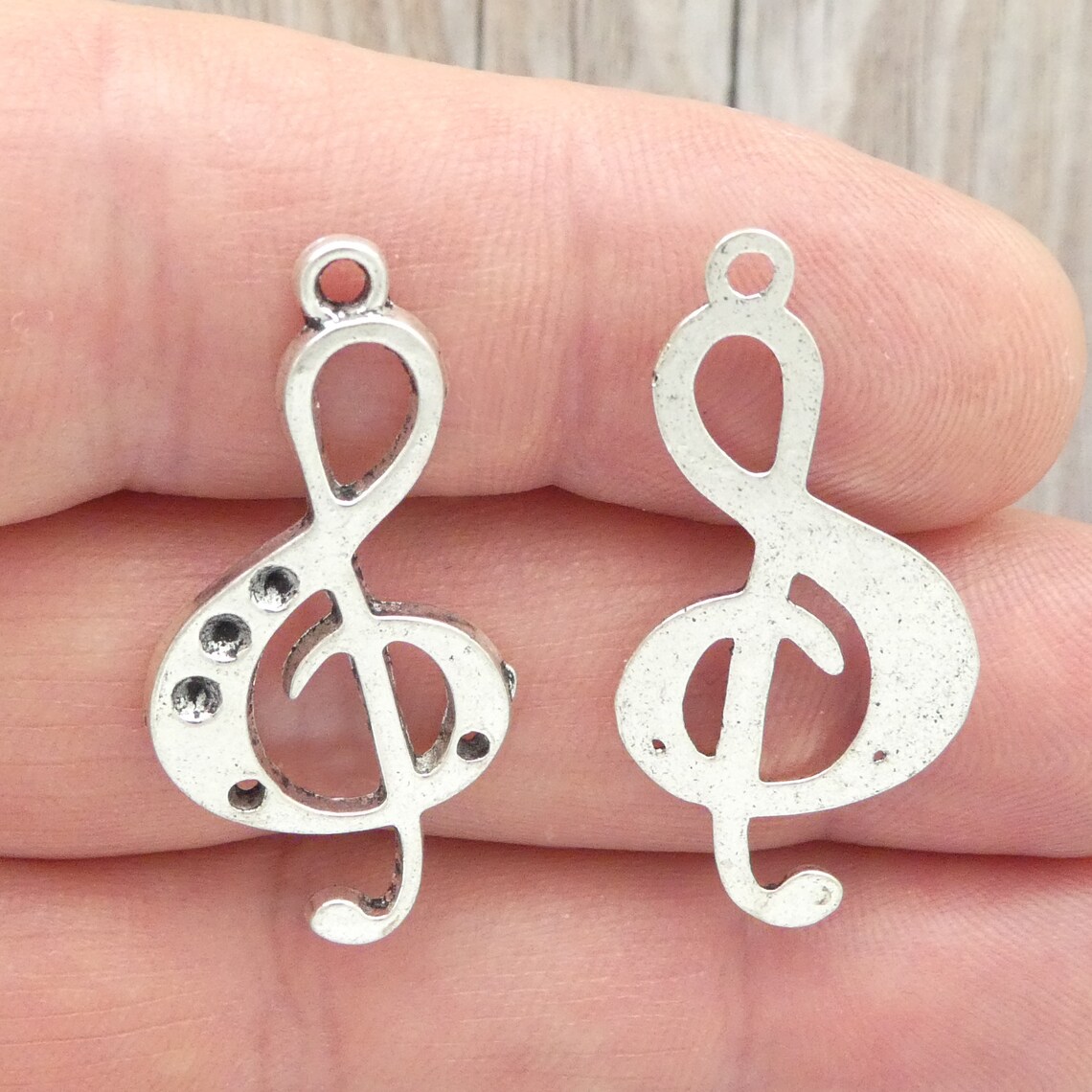 8 Treble Clef Charm Music Silver 36x17mm by TIJC SP0301 | Etsy