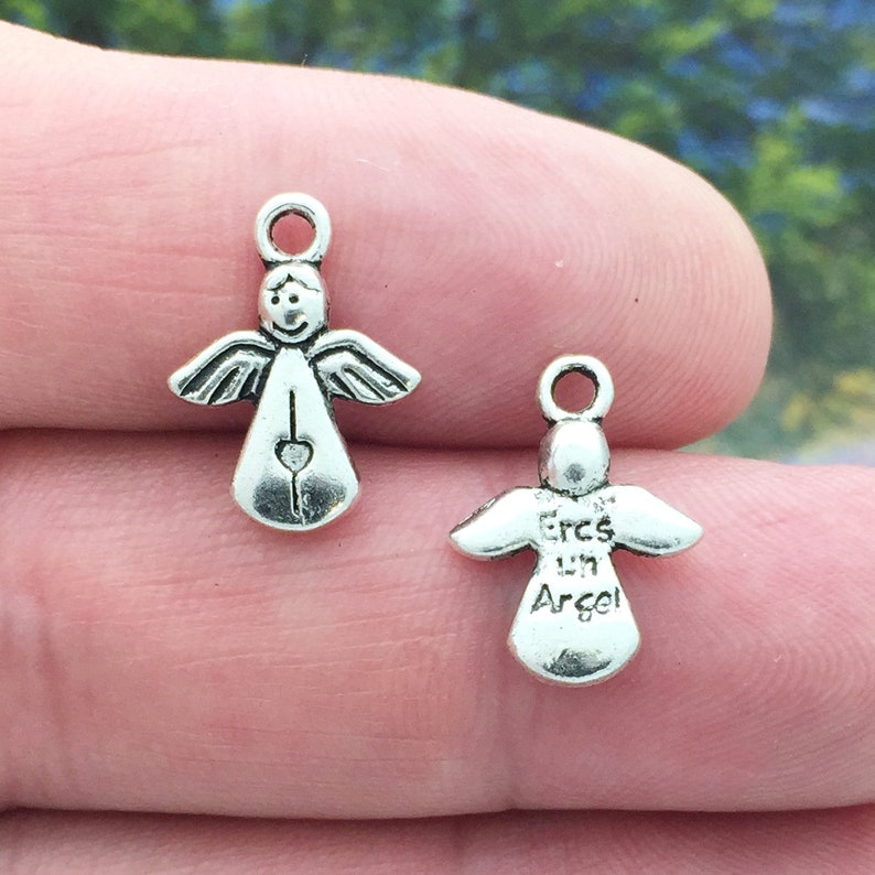15 Small Angel Charm Silver by TIJC SP0424 - Etsy