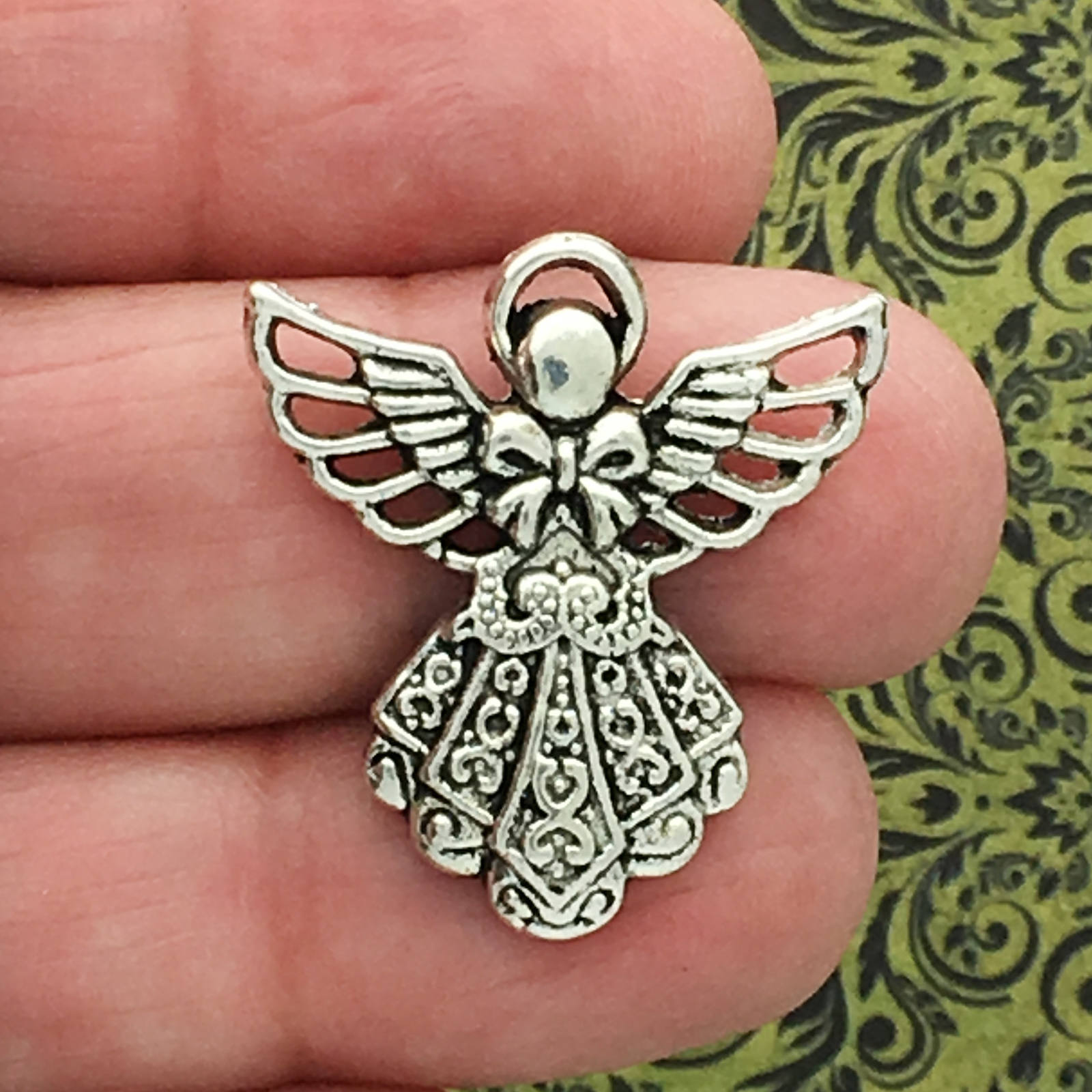 BULK 20 Filigree Silver Angel Charm Pendant by TIJC SP0088B | Etsy