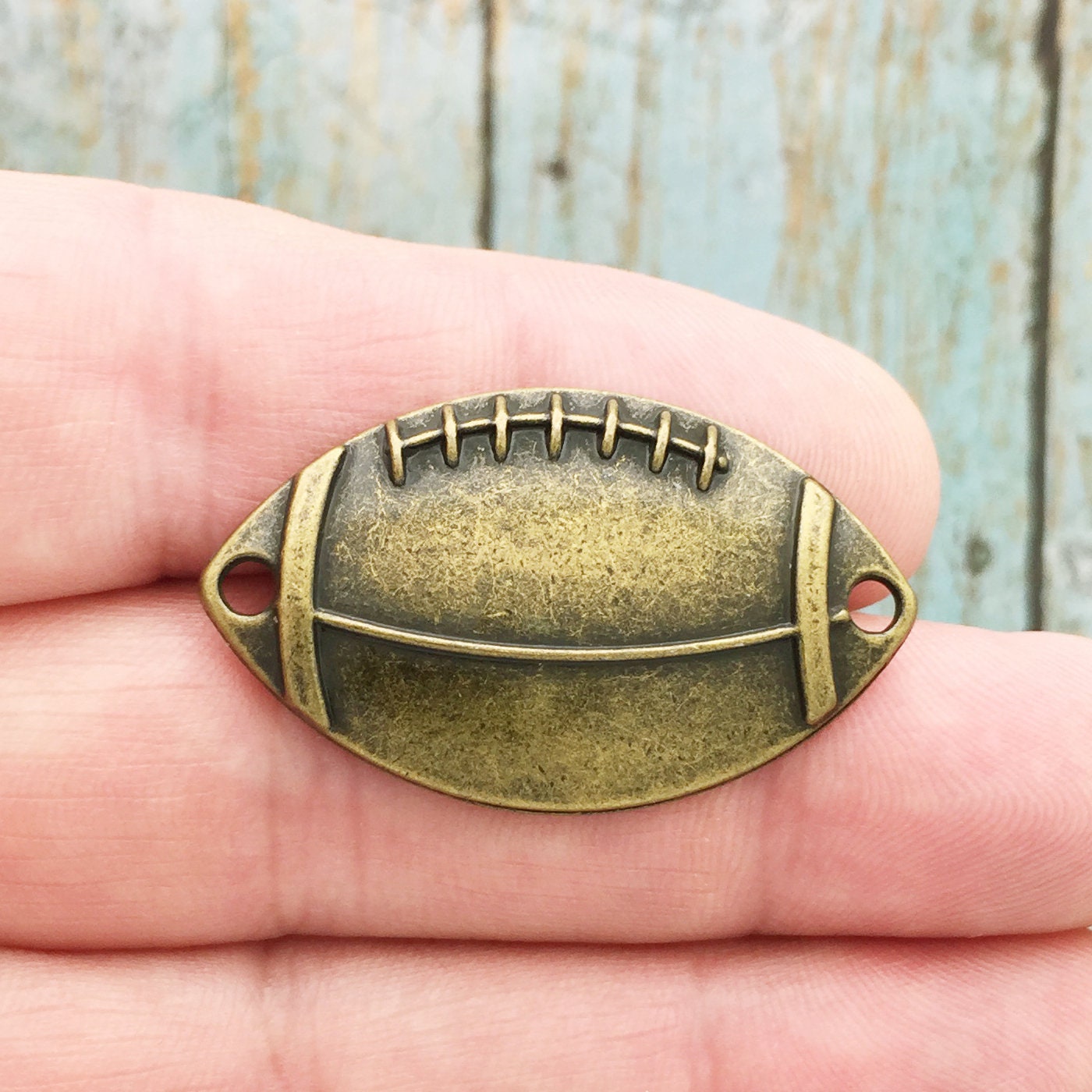 4 Football Charm Bracelet Connector Bronze by TIJC SP1720 - Etsy