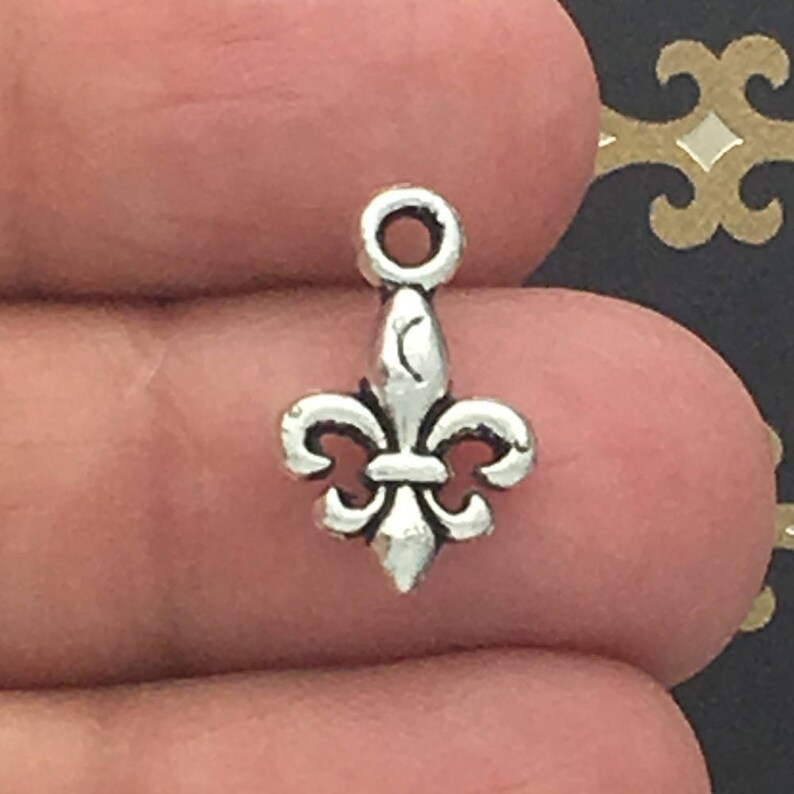 BULK 60 Fleur De Lis Charm Silver Small by TIJC SP0775B | Etsy