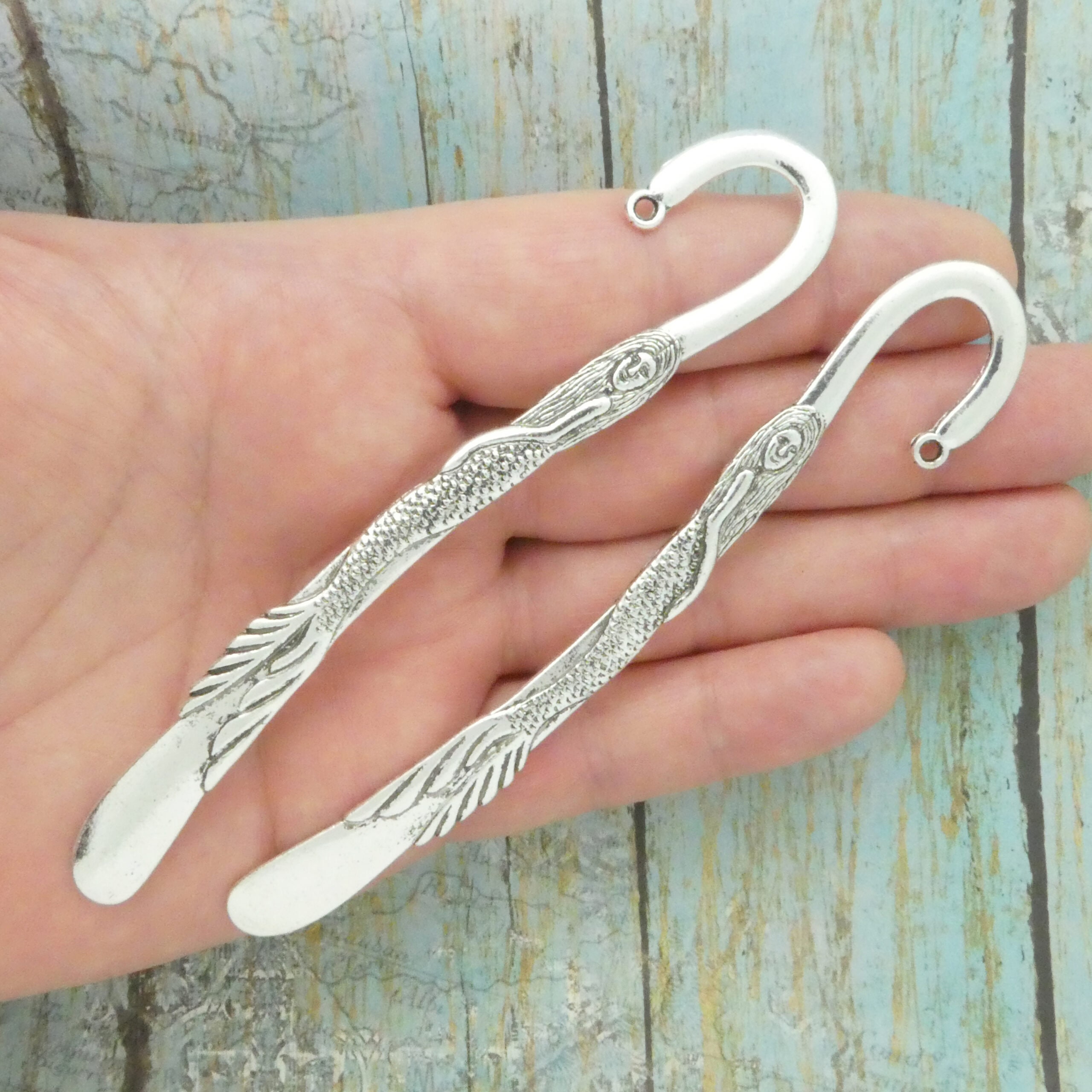 2 Silver Mermaid Bookmark Shepherd Hook by TIJC SP2047 | Etsy