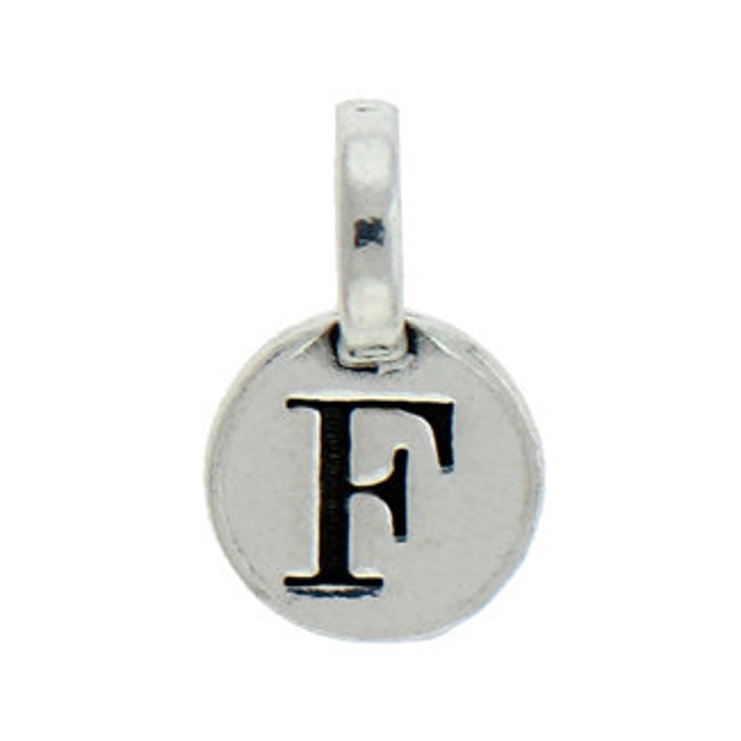 1 Round Silver Initial Charm 9mm Letter F by TIJC SPRF - Etsy