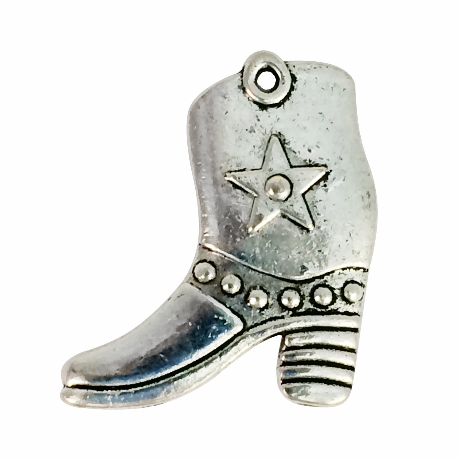 8 Cowboy Boot Charm Silver by TIJC SP0866 | Etsy