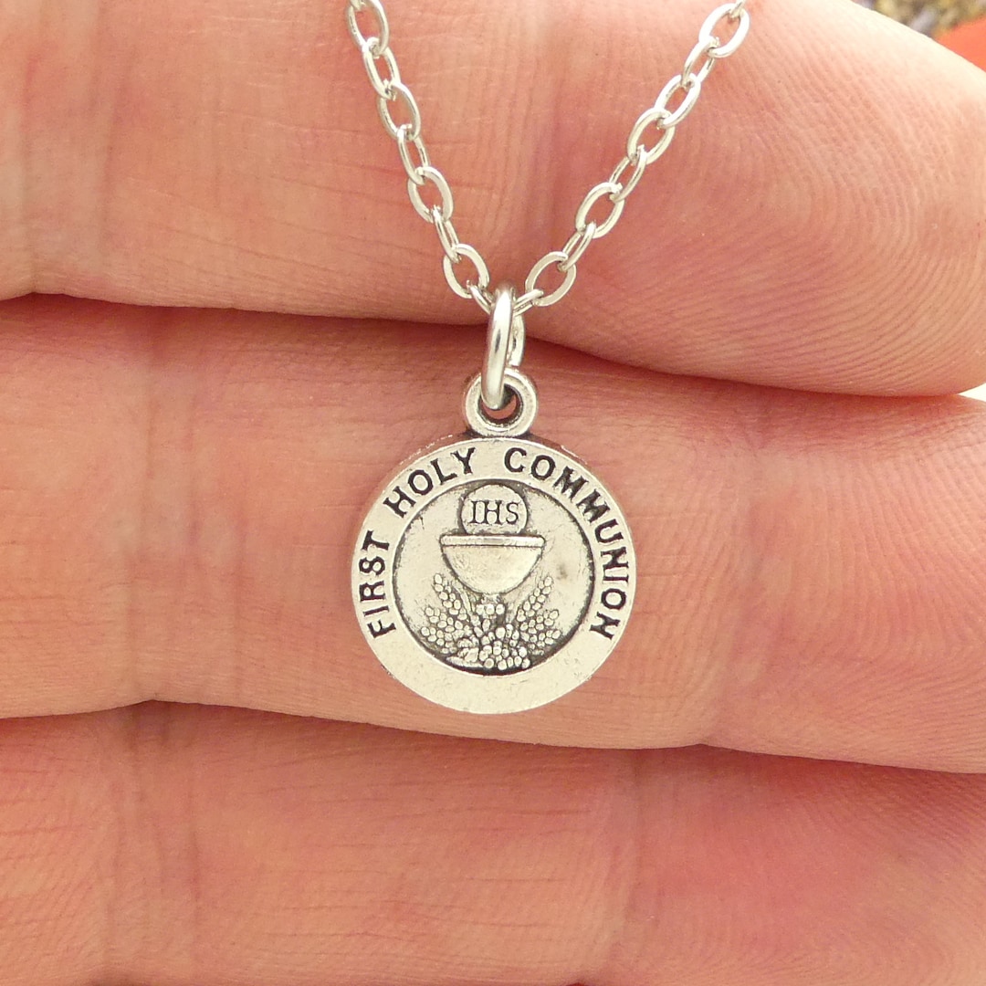 1 First Holy Communion Charm on 18 Inch Necklace Silver by TIJC SP6081N ...