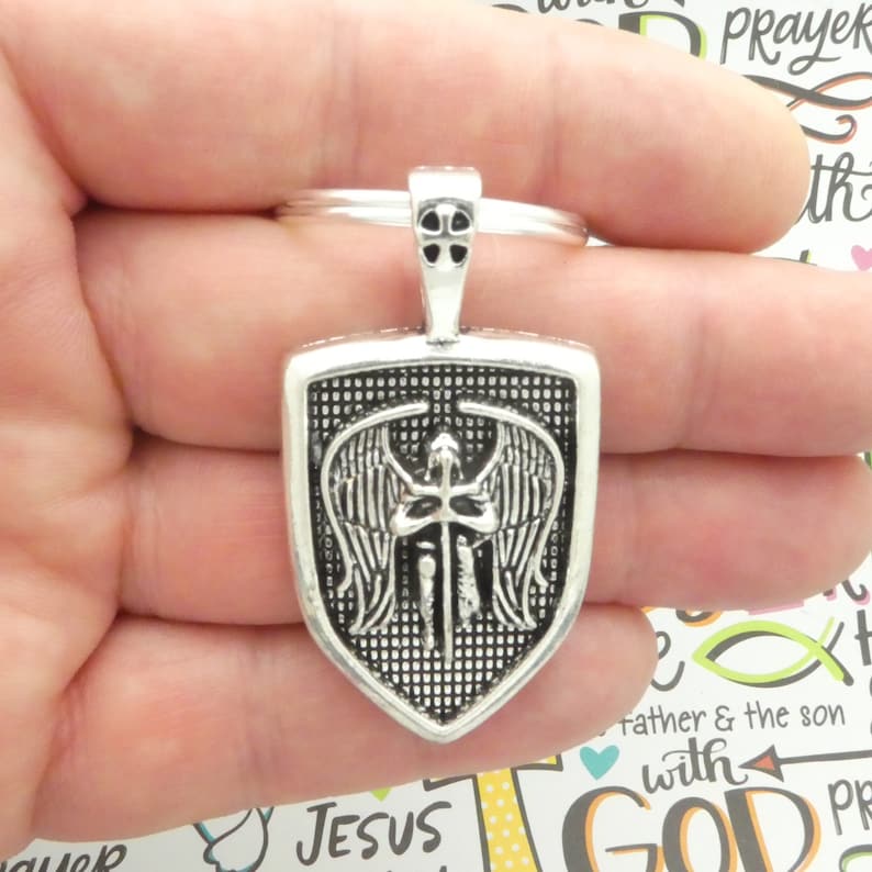 1 Silver St Michael Keychain by TIJC SP2034K - Etsy