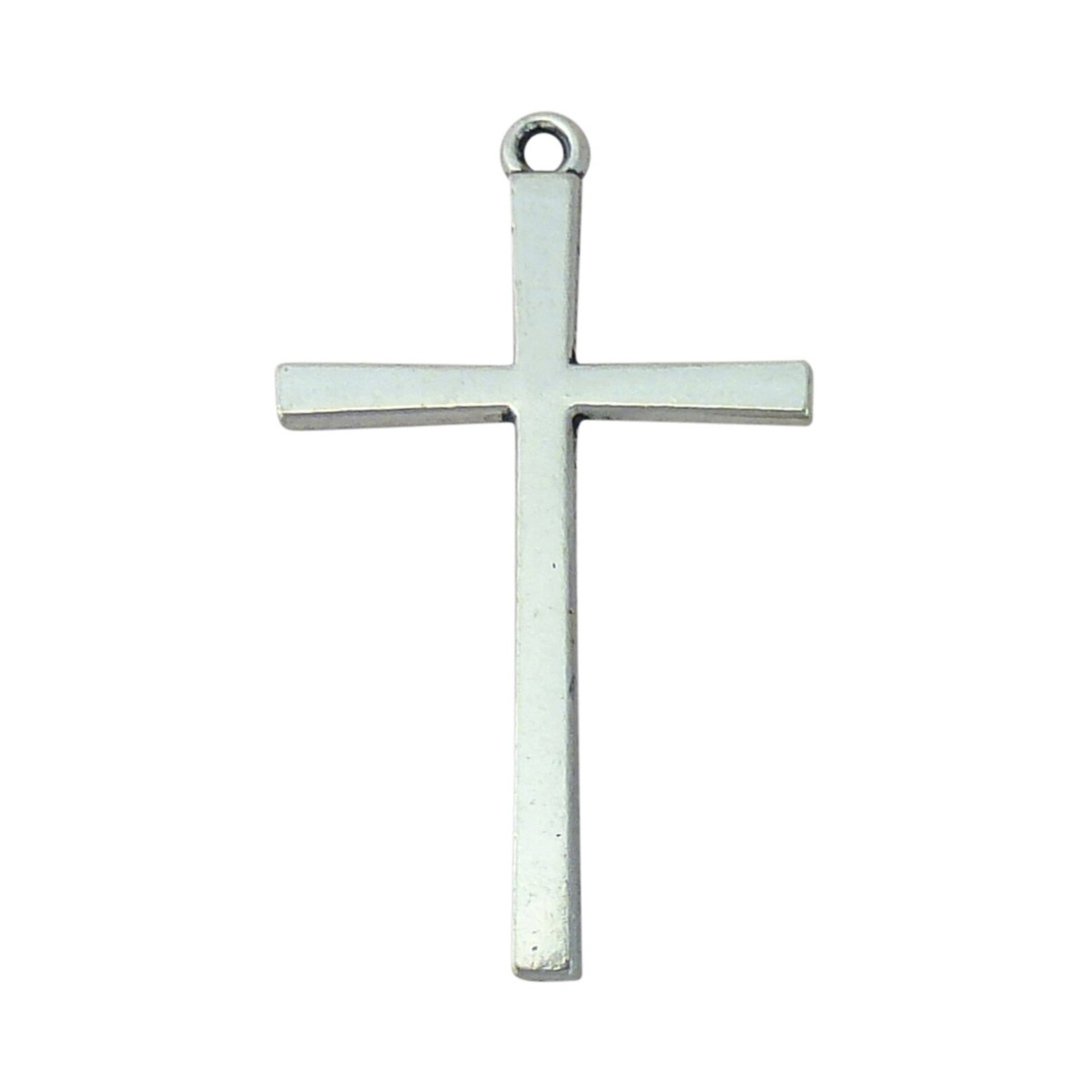 5 Silver Simple Cross Charm Pendant 43x25mm by TIJC SP1283 - Etsy