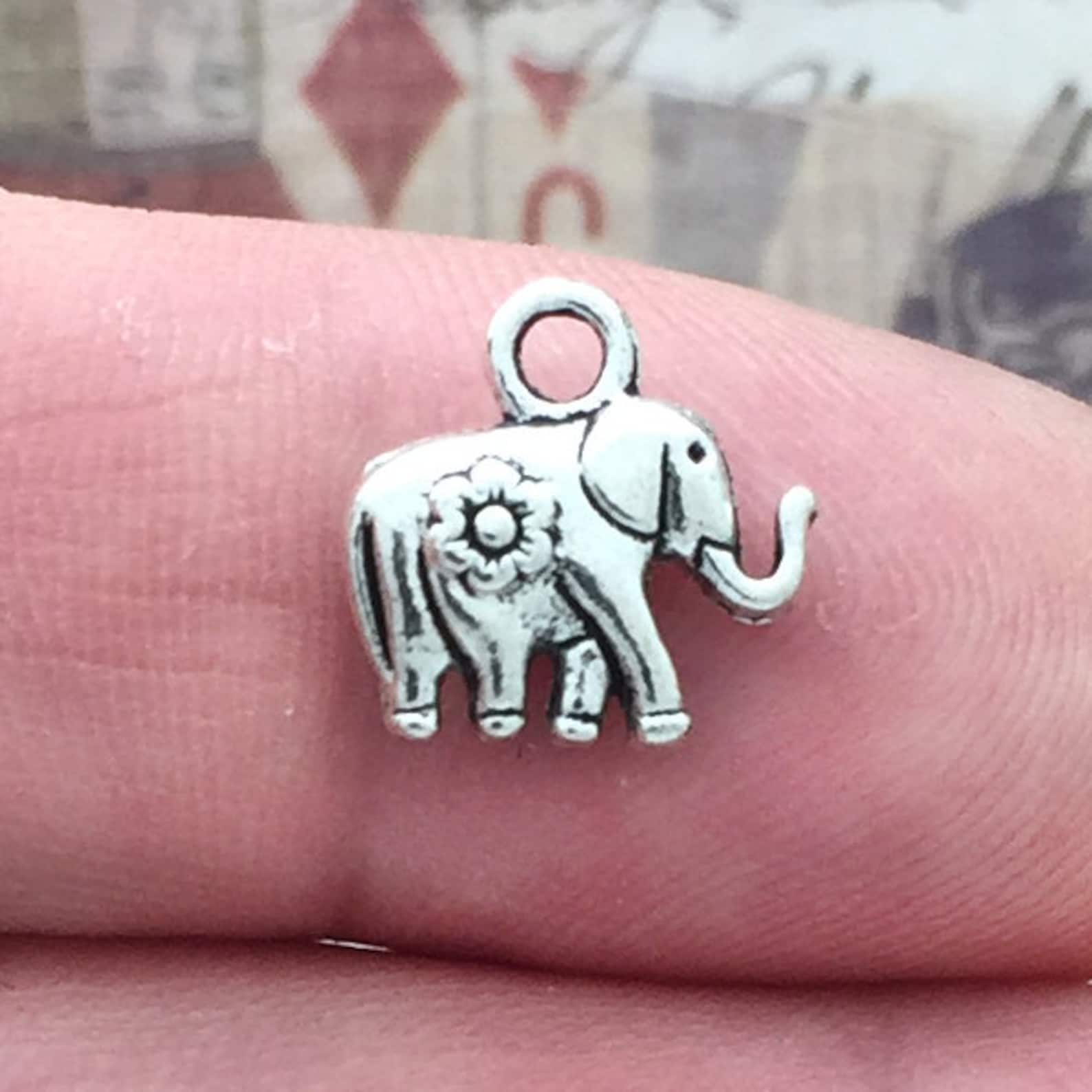 BULK 60 Small Elephant Charm Silver by TIJC SP0287B | Etsy