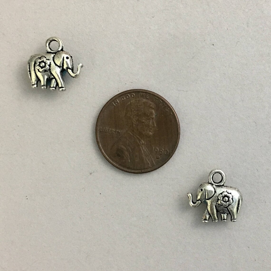 BULK 60 Small Elephant Charm Silver by TIJC SP0287B | Etsy