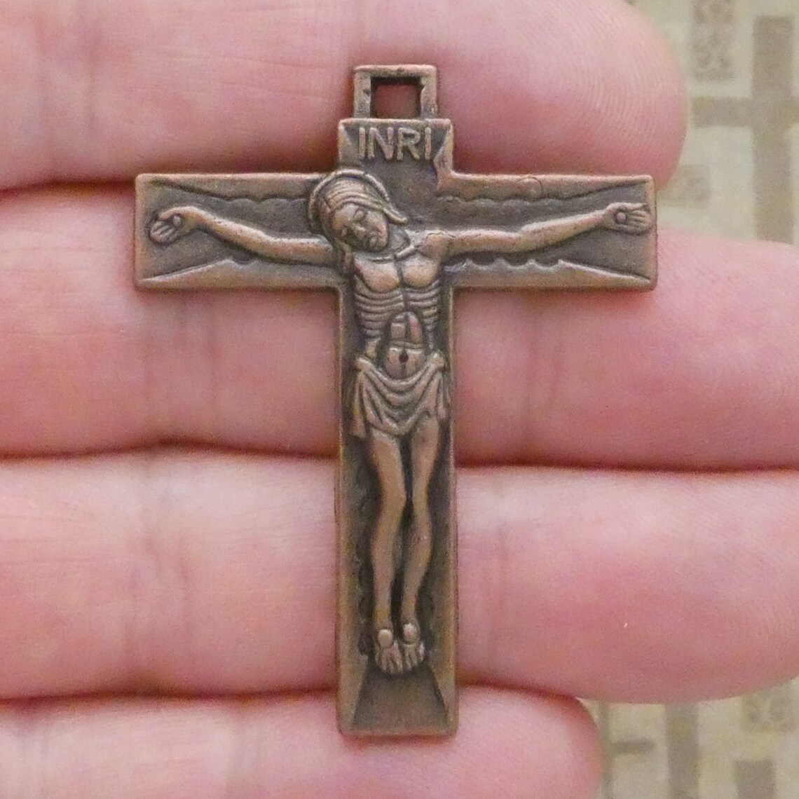 BULK 6 Copper Crucifix Cross Charm Pendant by TIJC SP0707B | Etsy