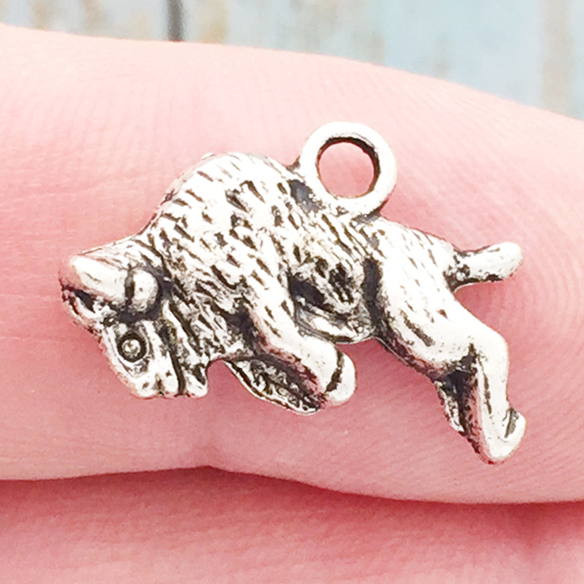 5 Buffalo Charm Silver by TIJC SP0247 | Etsy