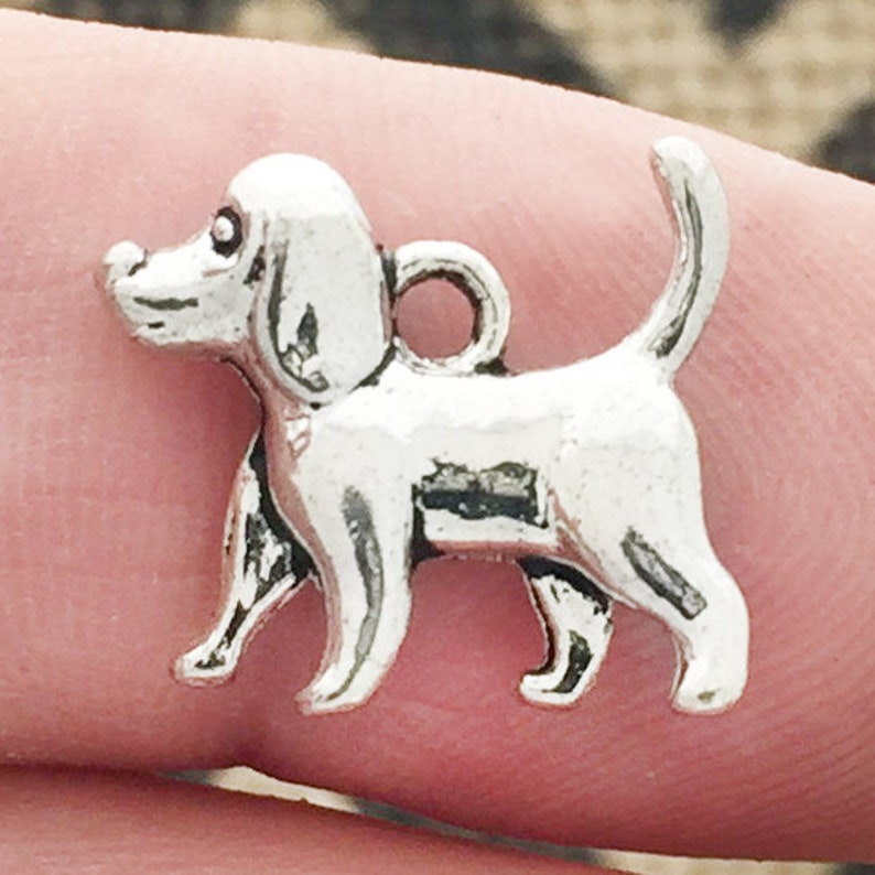 5 Silver Beagle Charm Dog by TIJC SP0955 | Etsy