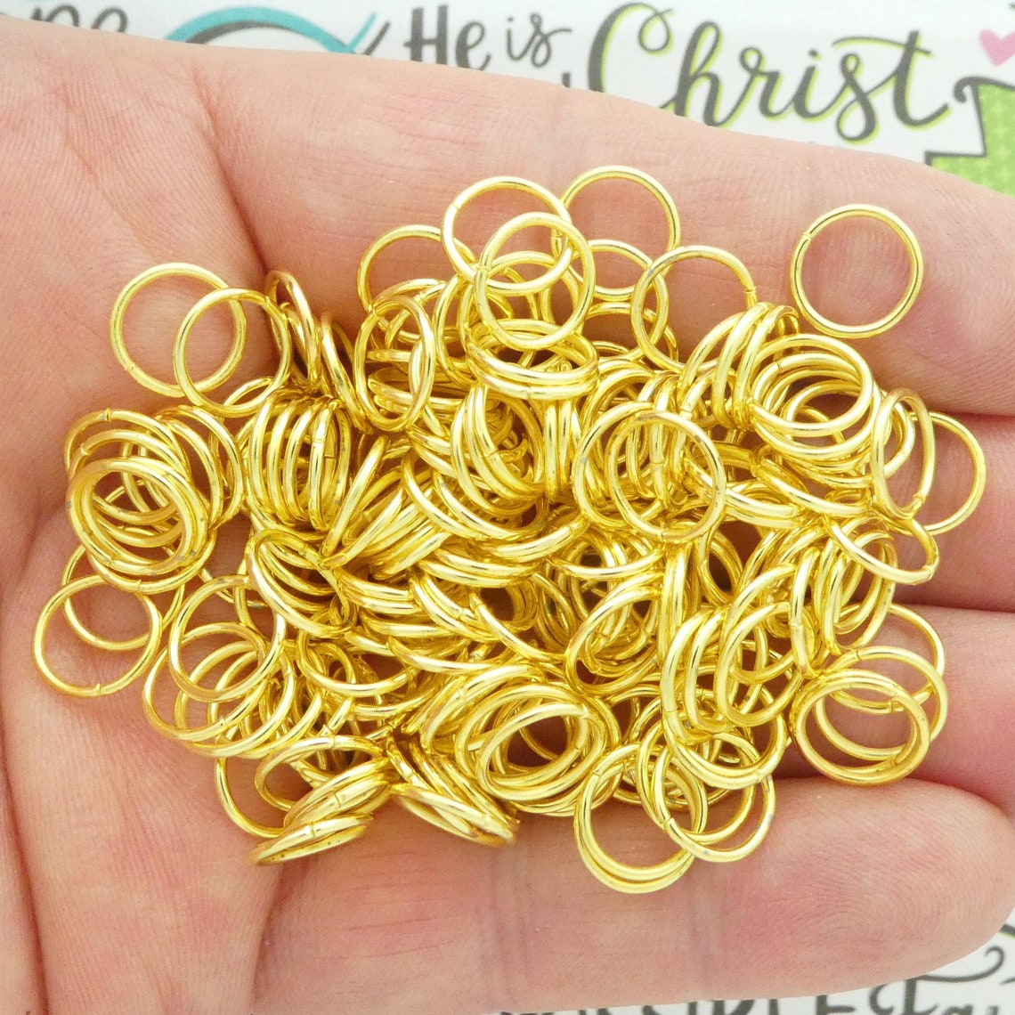 200 Pieces 18 Gauge Heavy Gold 10mm Open Jump Rings Bulk 1x10mm by TIJC ...