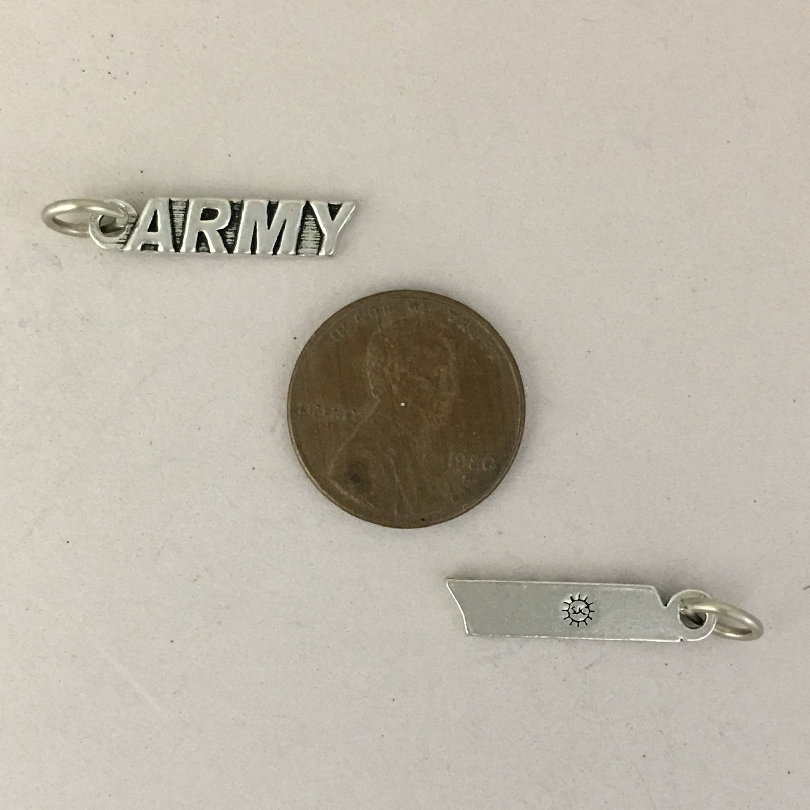 5 Silver Army Charm 5x22mm by TIJC SP0547 - Etsy