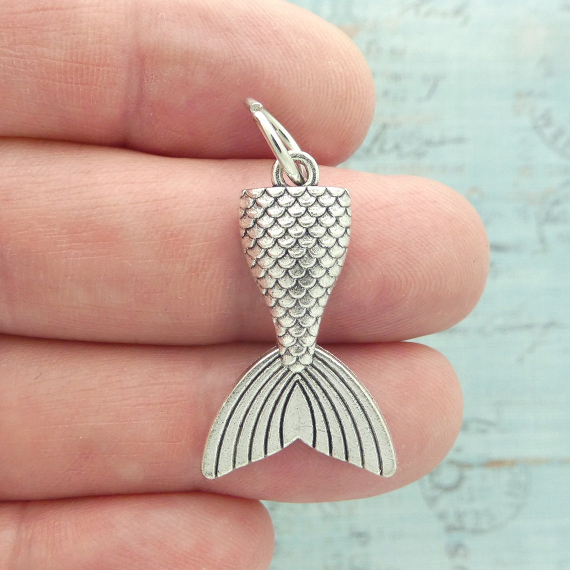 3 Silver Mermaid Tail Charm Pendant by TIJC SP5000 - Etsy