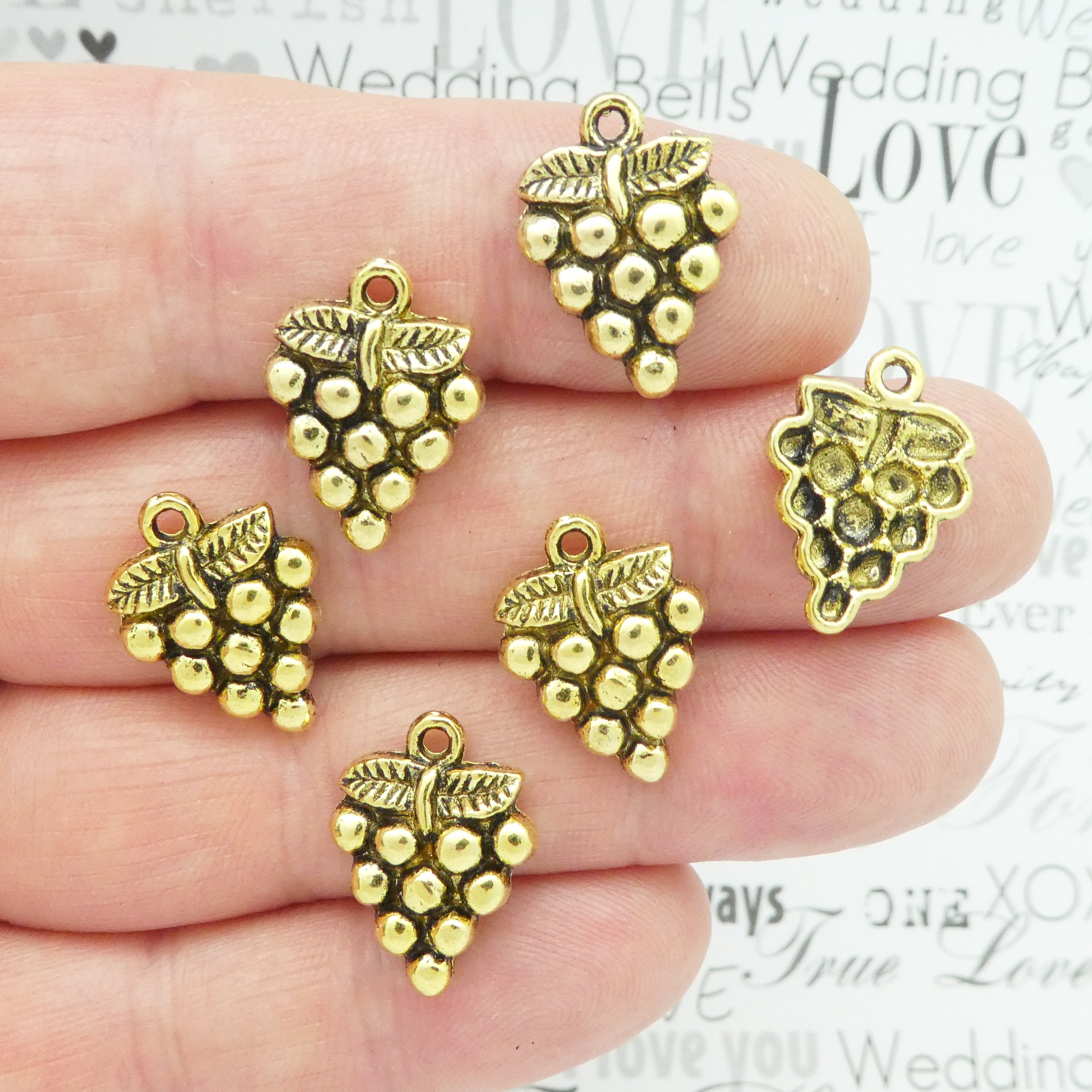 10 Grape Cluster Charm Gold by TIJC SP1781 | Etsy