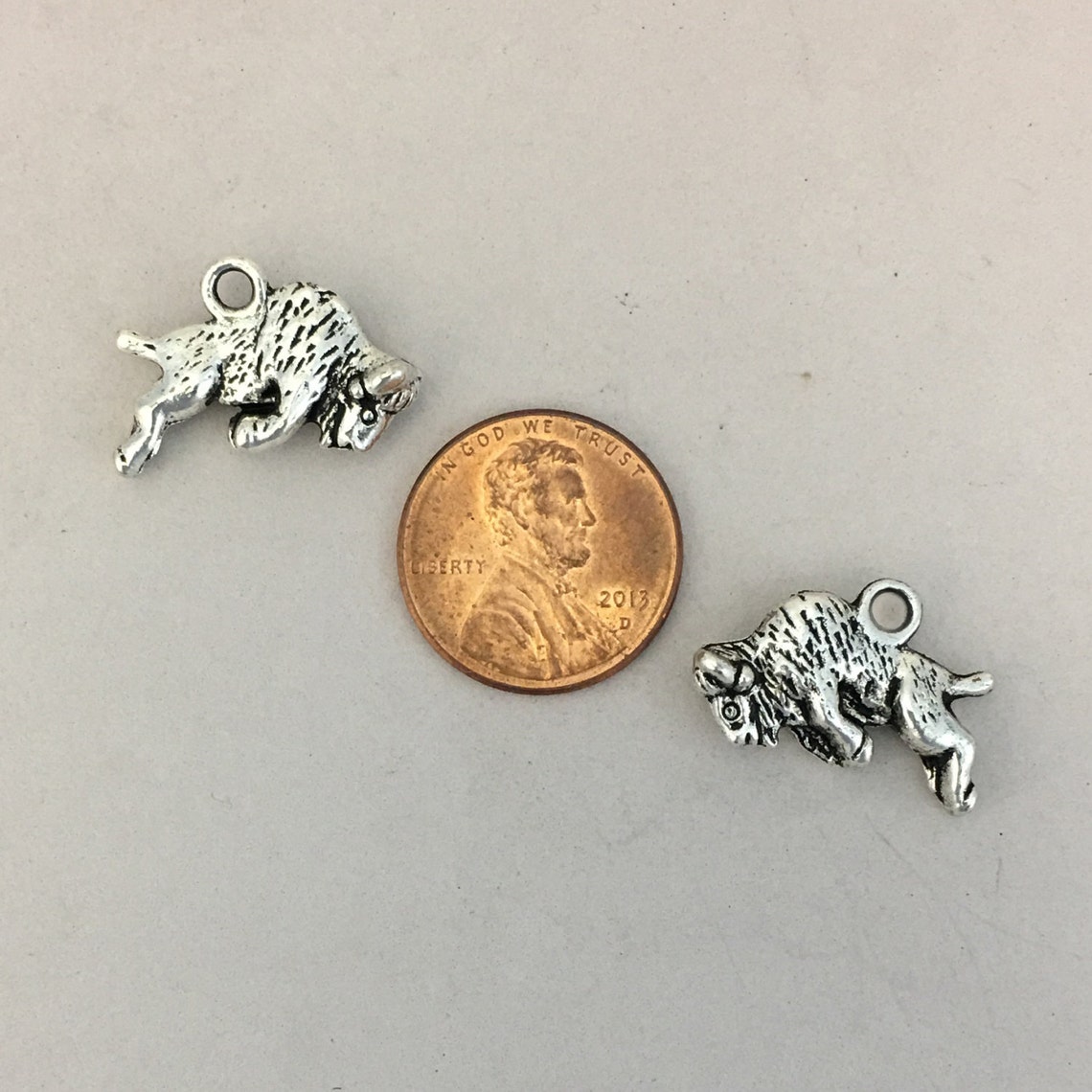 5 Buffalo Charm Silver by TIJC SP0247 | Etsy