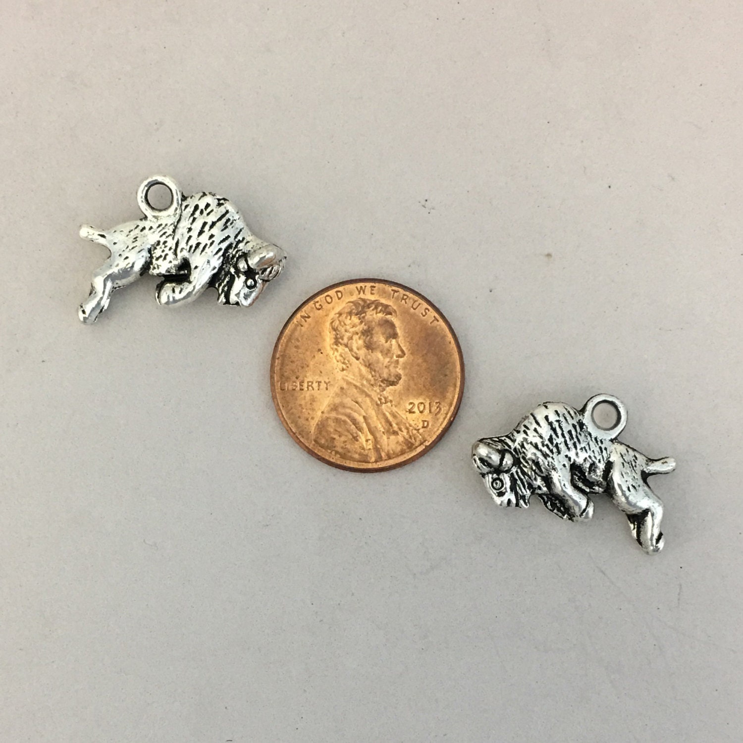 5 Buffalo Charm Silver by TIJC SP0247 - Etsy