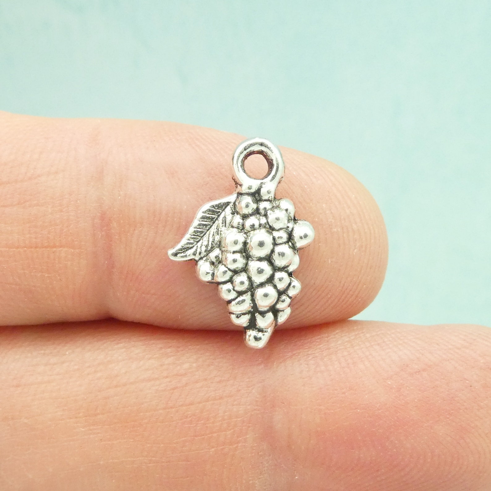 12 Silver Grape Charm Pendant by TIJC SP0733 | Etsy