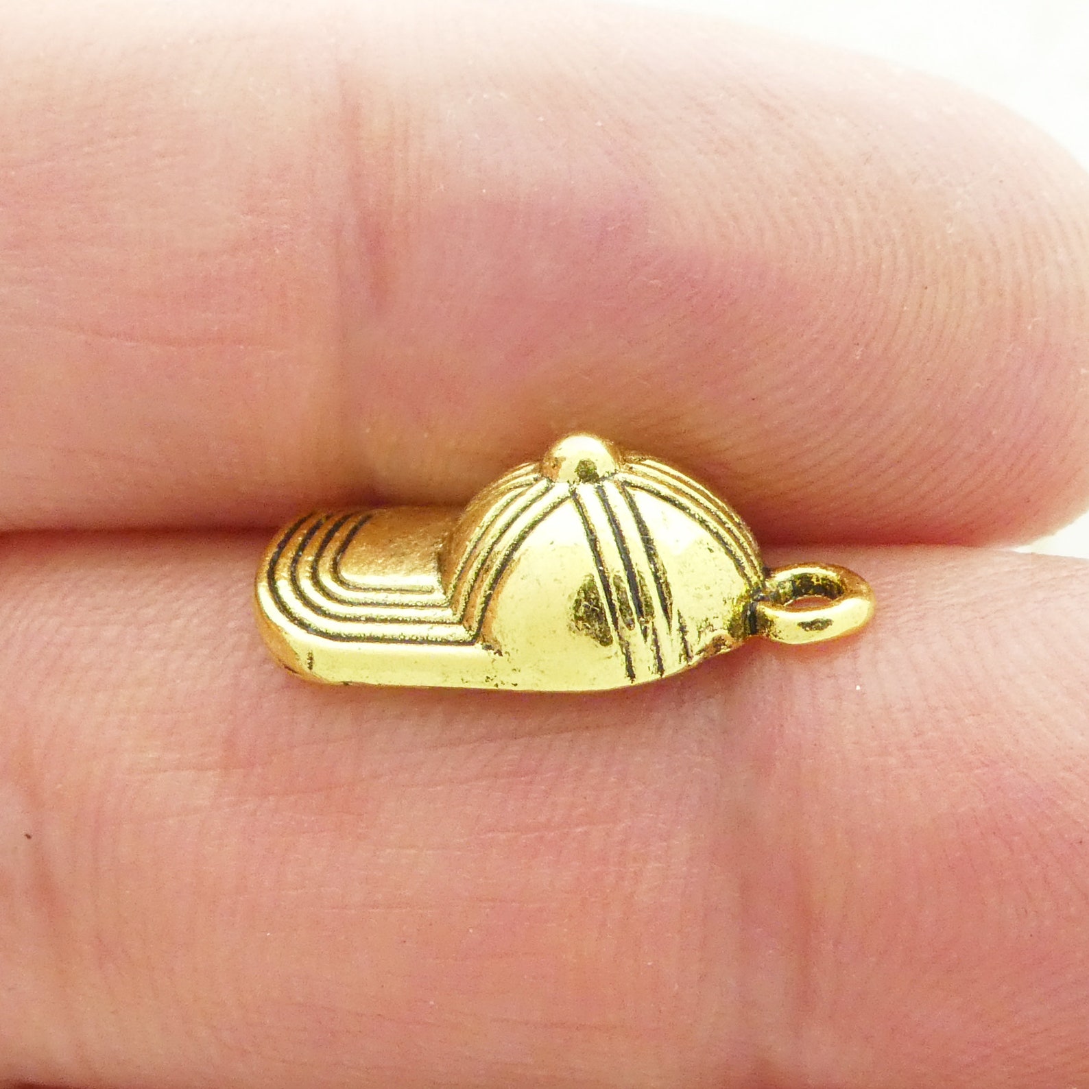 BULK 40 Baseball Cap Charm Gold by TIJC SP1948B | Etsy