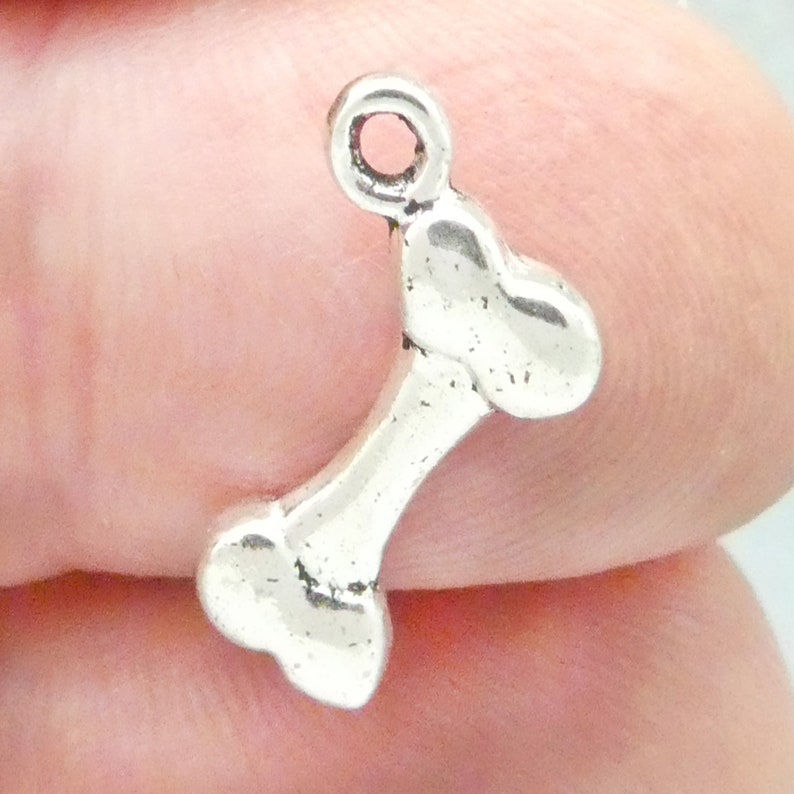 12 Silver Dog Bone Charm Pendant 17x11mm by TIJC SP0590 - Etsy