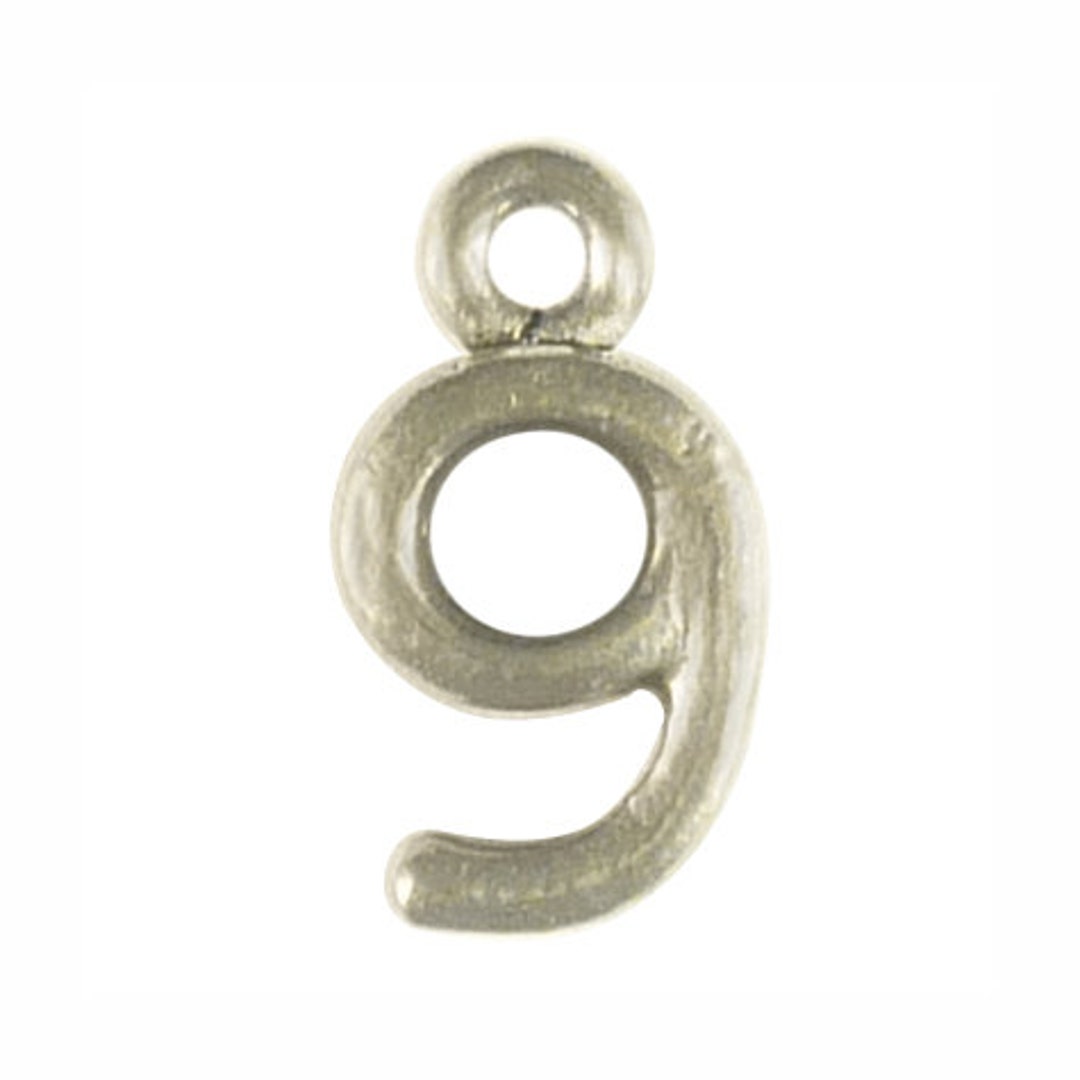 5 Pieces Silver 9 Number Charm Pendant 17mm X 9mm by TIJC SPN9 - Etsy
