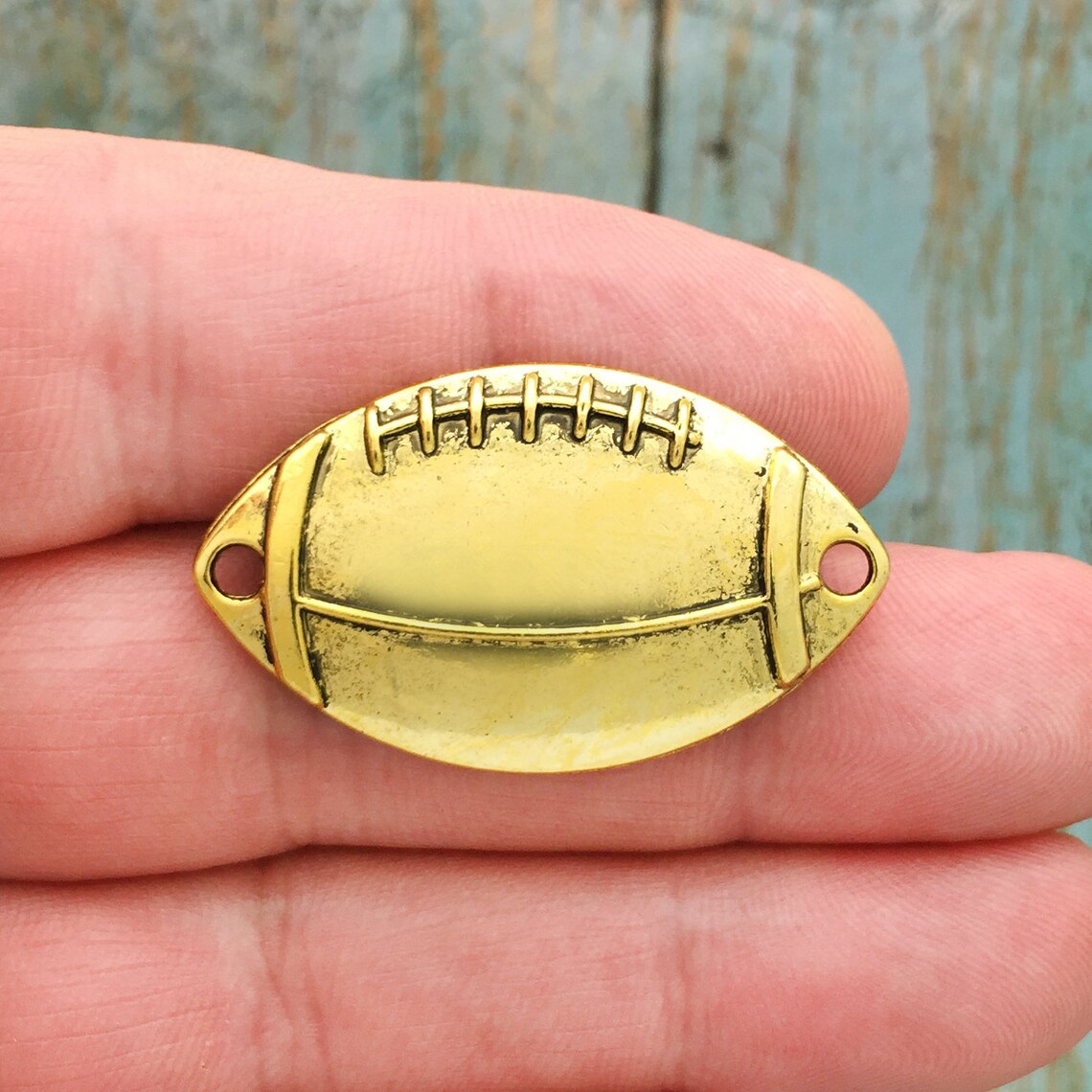 4 Football Charm Bracelet Connector Gold by TIJC SP1718 - Etsy
