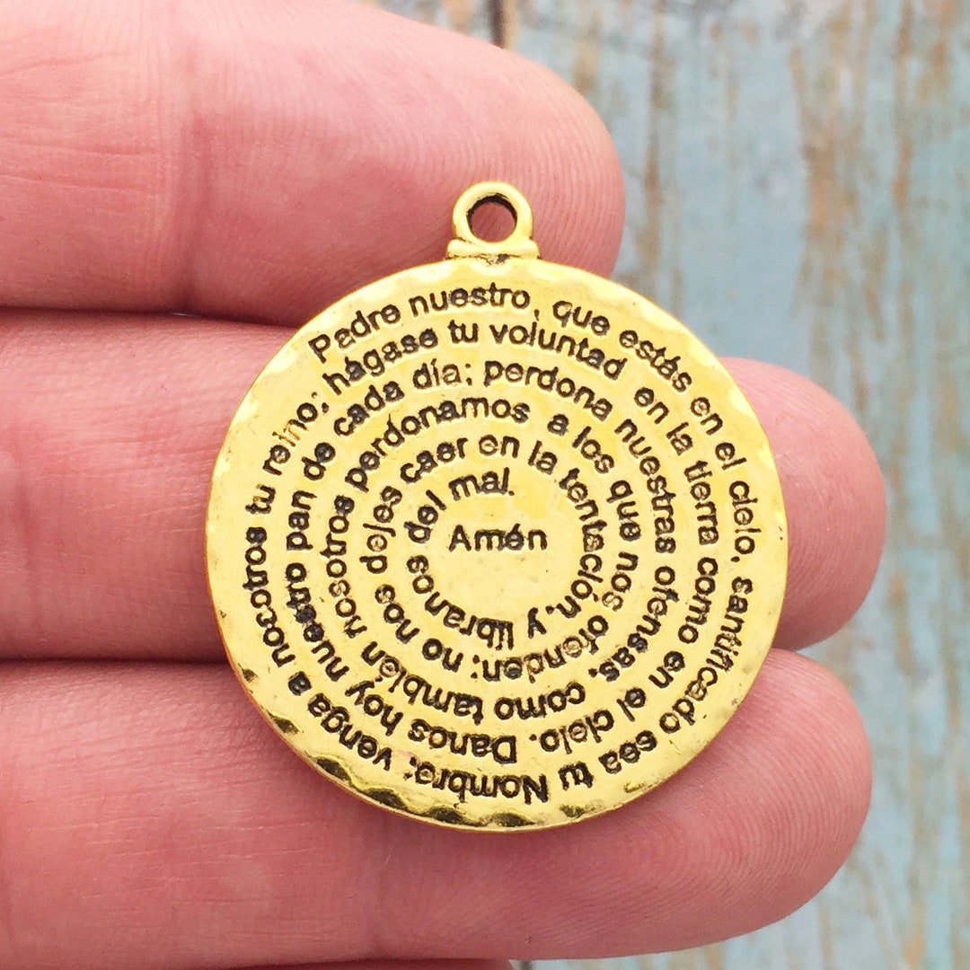 2 Spanish Prayer Charm Pendant Gold by TIJC SP1700 - Etsy