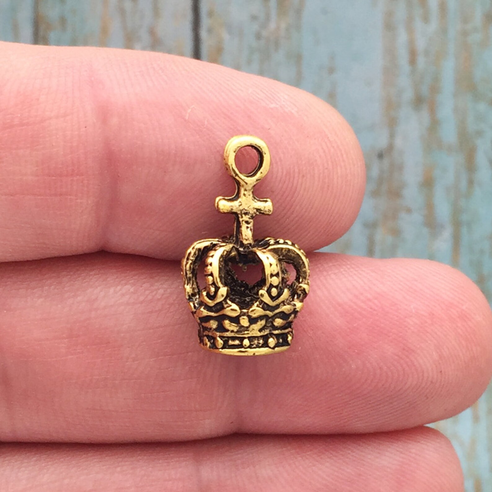 2 Crown Charm Gold by TIJC SP1397 | Etsy