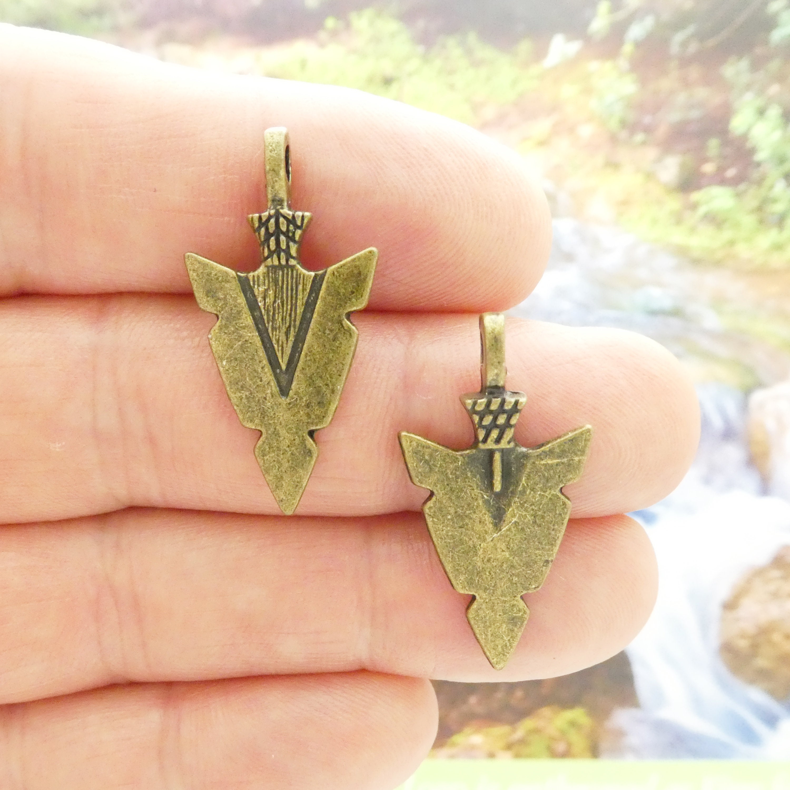 6 Arrow Head Charm Bronze 31x16mm by TIJC SP1327 - Etsy