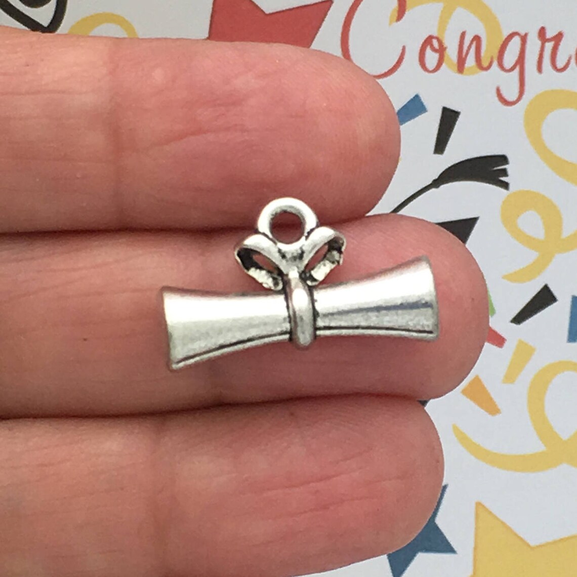 5 Silver Diploma Charm Graduation Pendant by TIJC SP1007 | Etsy