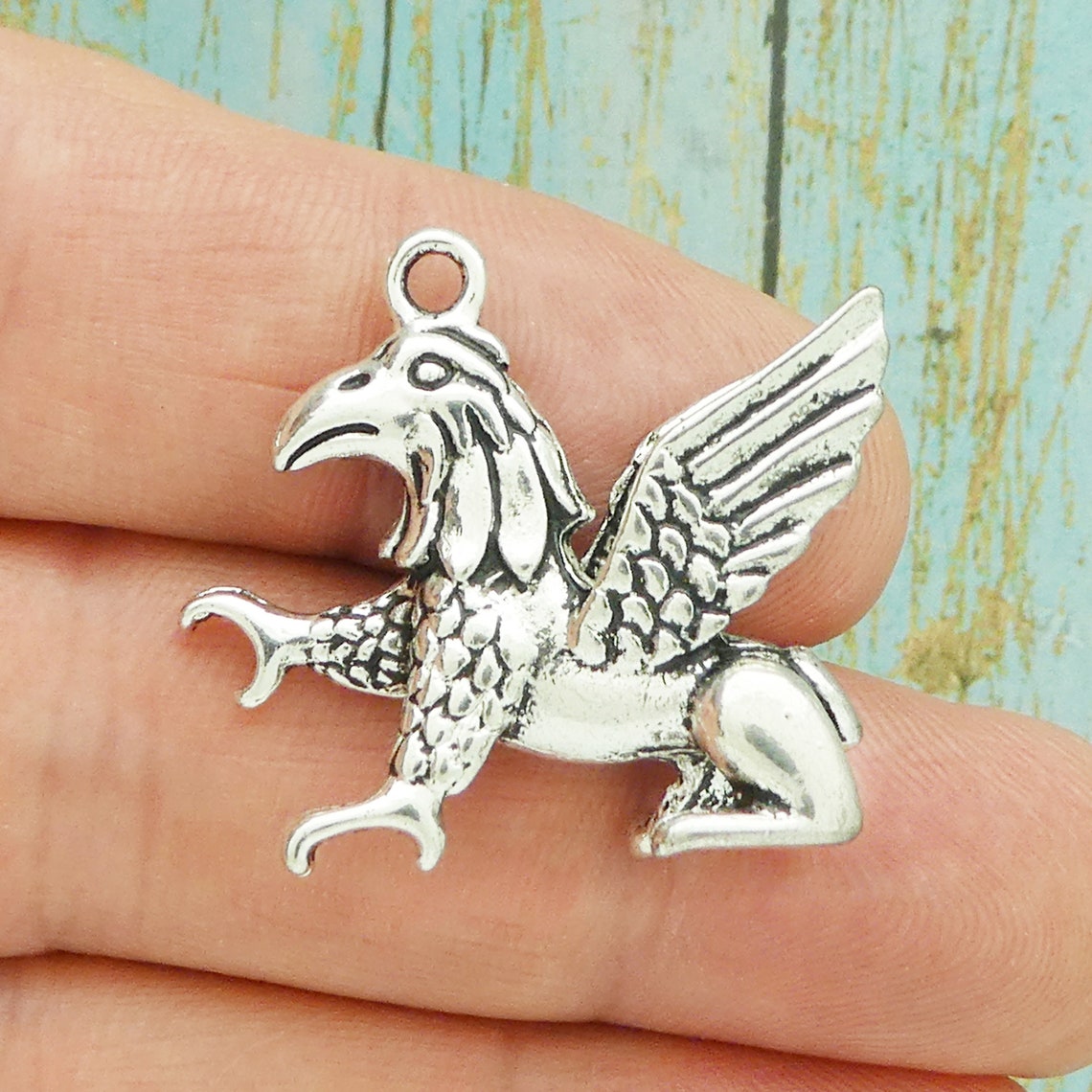 1 Silver Griffin Charm Pendant by TIJC SP0644 - Etsy