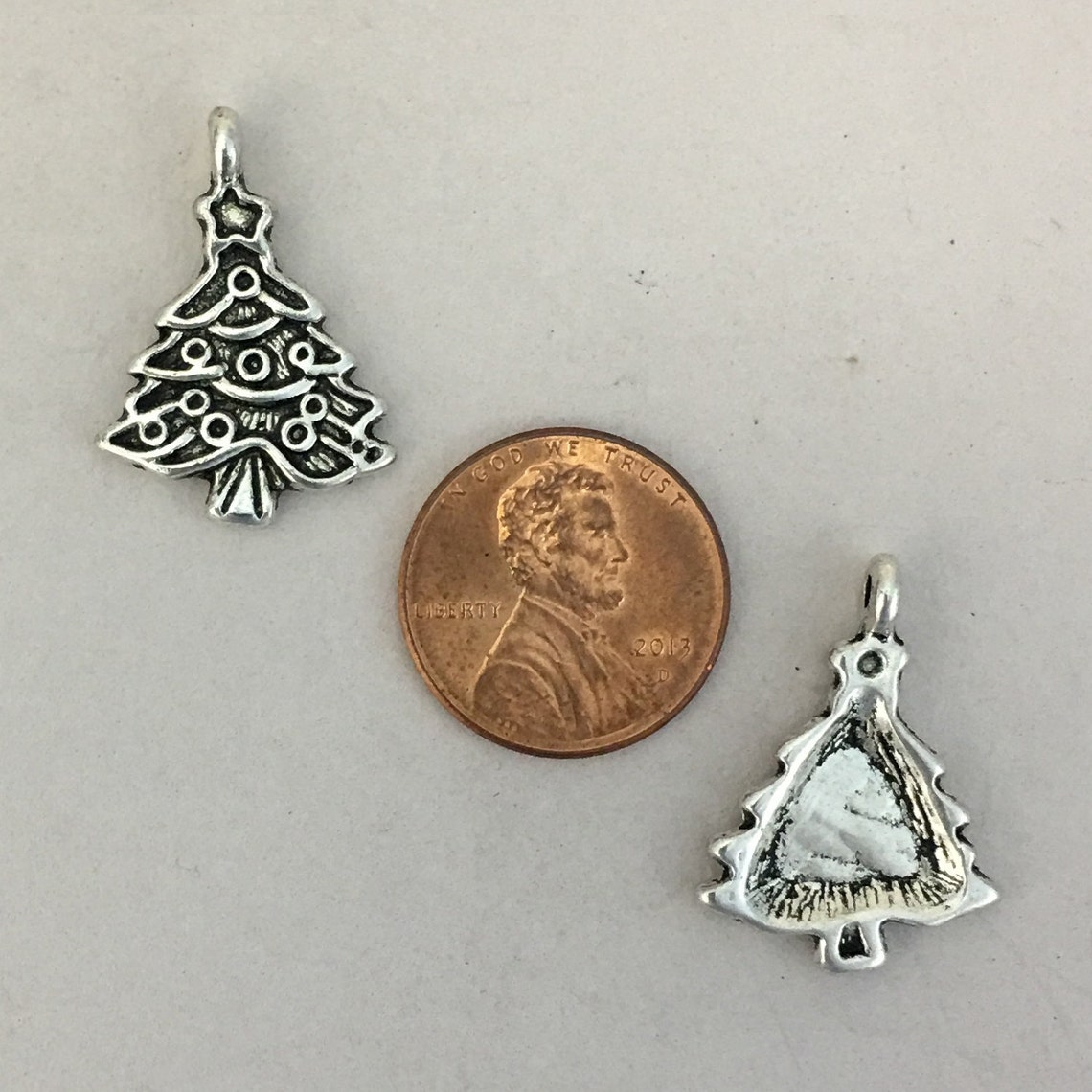 BULK 40 Christmas Tree Charm Silver by TIJC SP0248B | Etsy