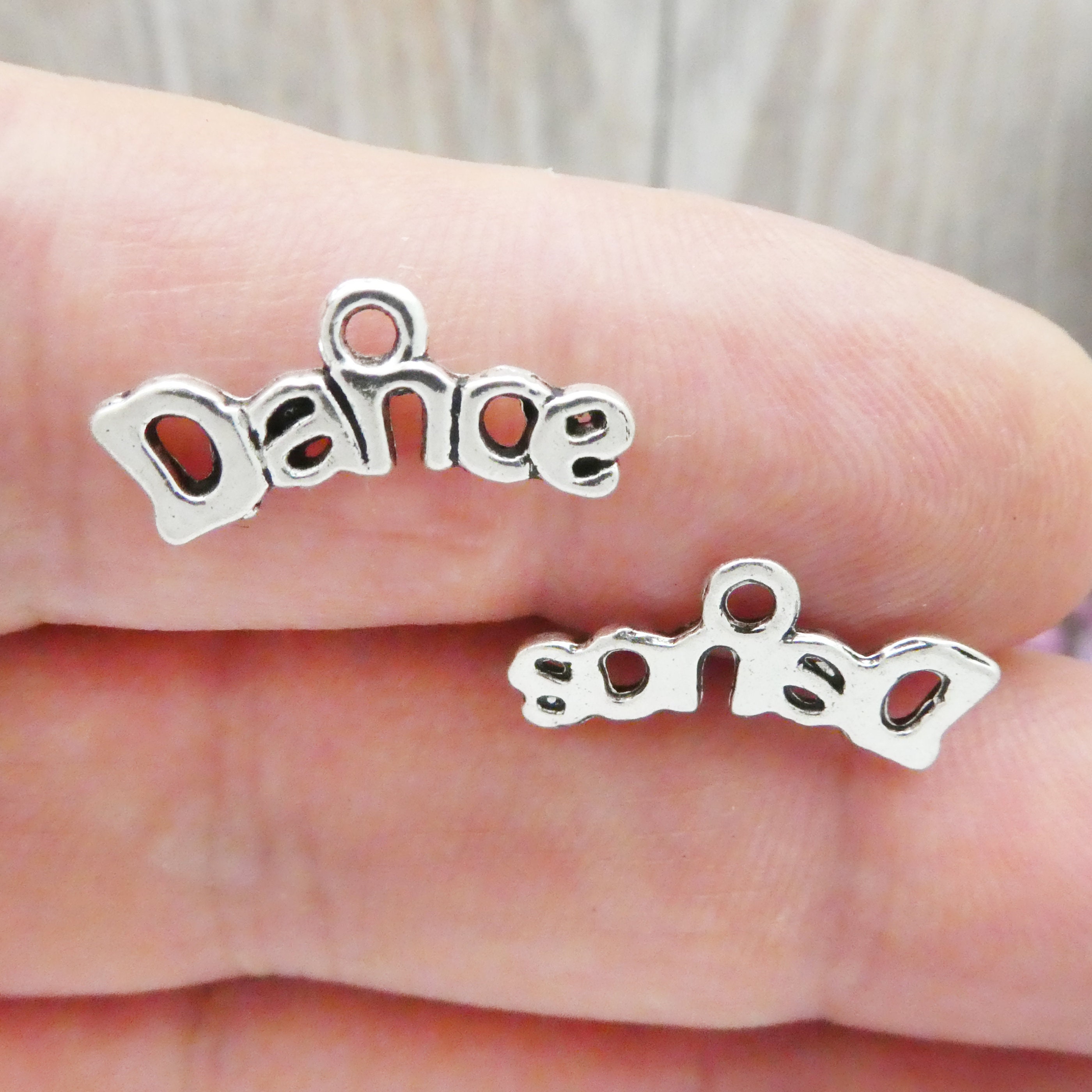 BULK 60 Silver Dance Charm Pendant 9x20mm by TIJC SP0828B | Etsy