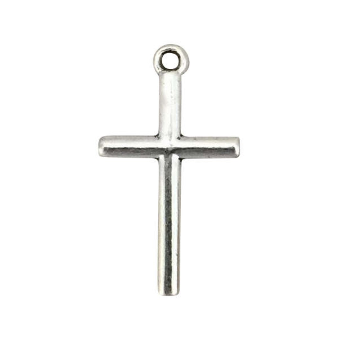 BULK 40 Simple Silver Cross Charm Pendant Small by TIJC - Etsy