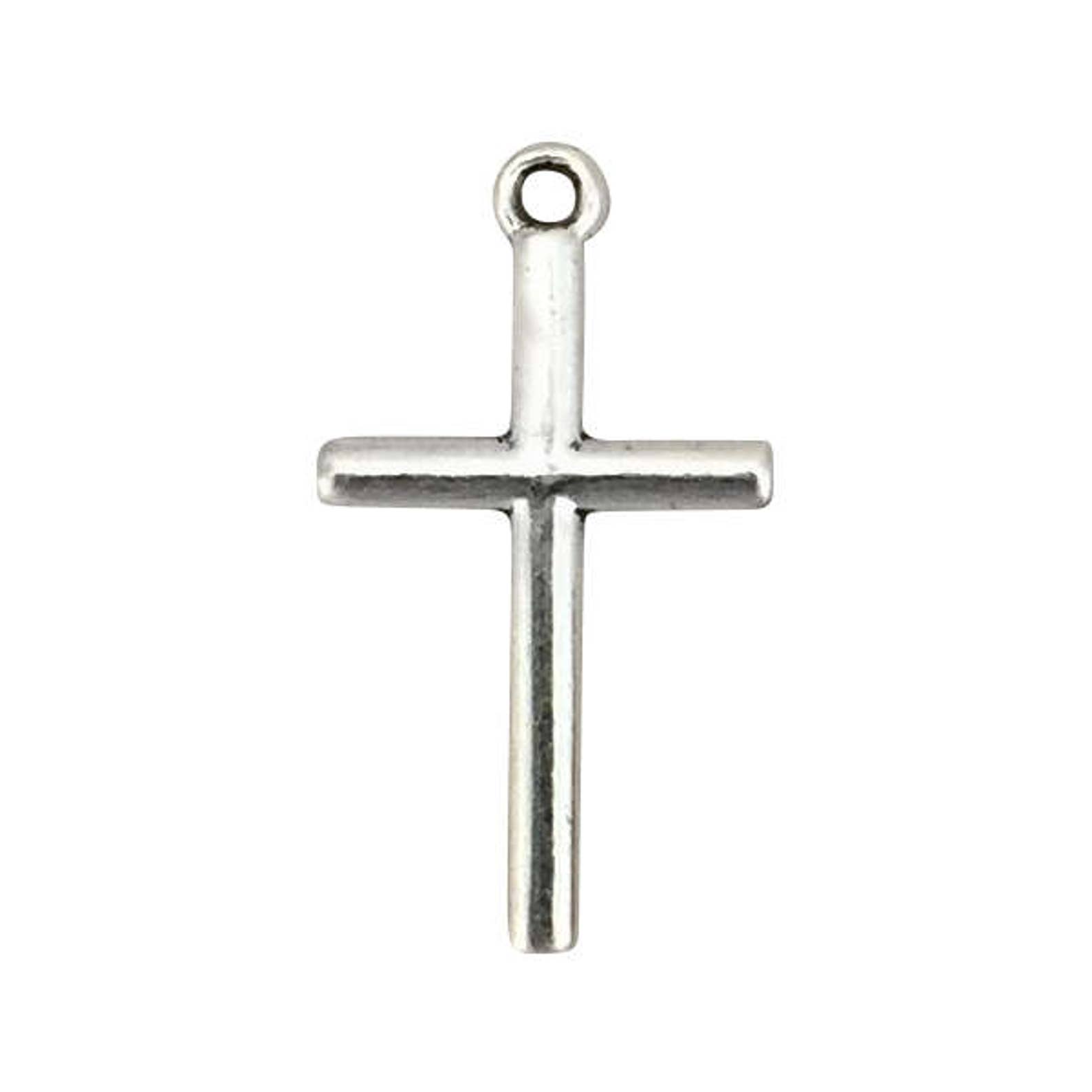 BULK 40 Simple Silver Cross Charm Pendant Small by TIJC - Etsy