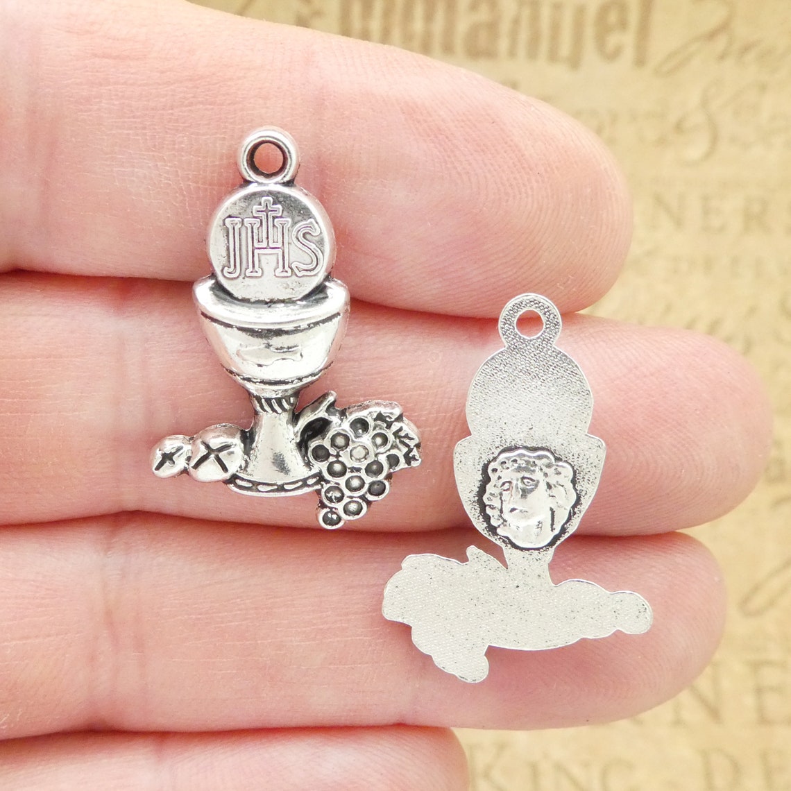 BULK 15 First Communion Charm Silver by TIJC SP1824B | Etsy
