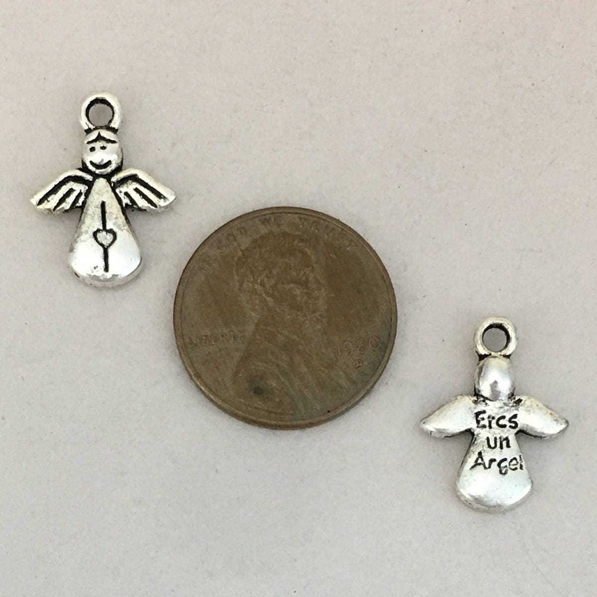 15 Small Angel Charm Silver by TIJC SP0424 - Etsy