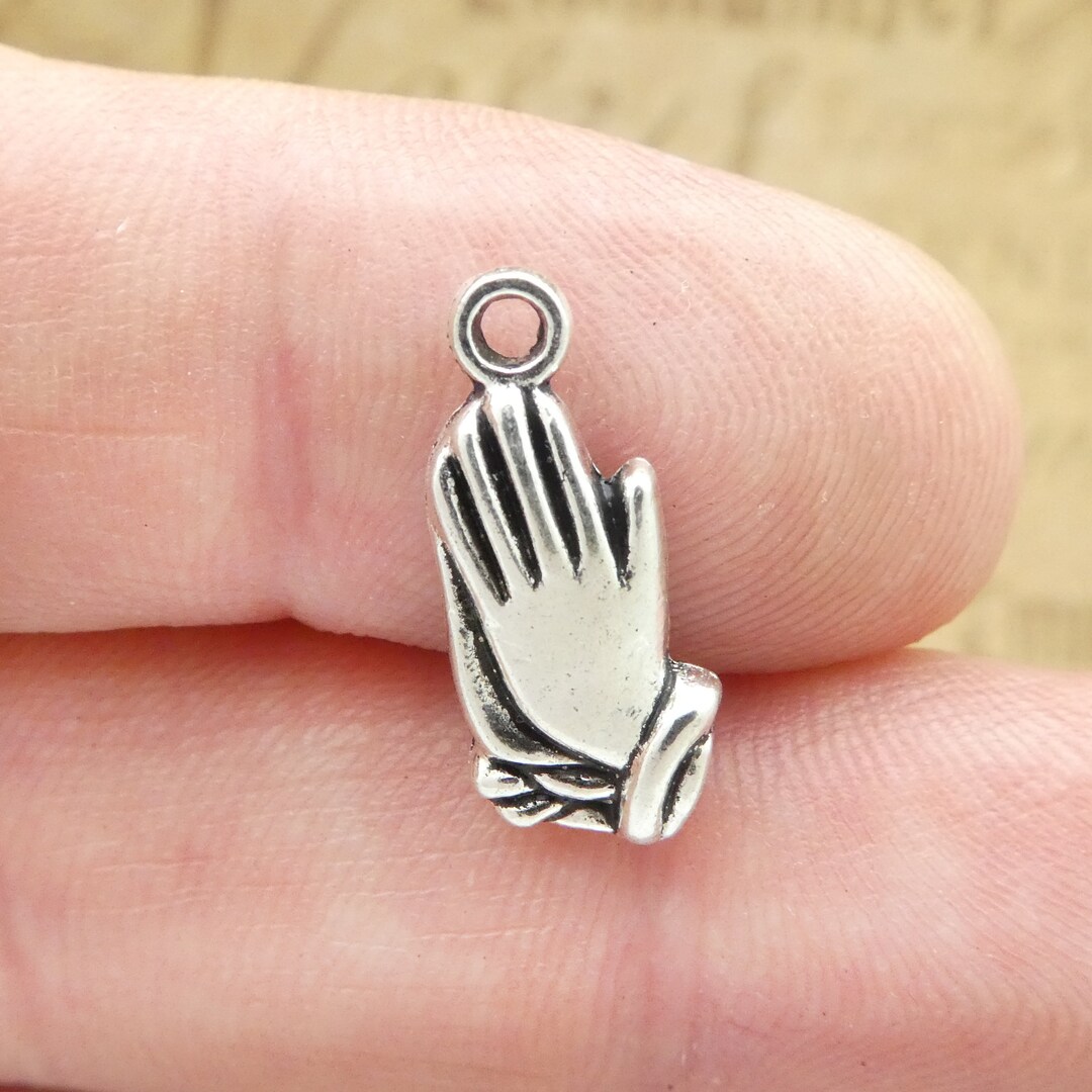 BULK 50 Silver Praying Hands Charm 18x10mm by TIJC SP0271B - Etsy