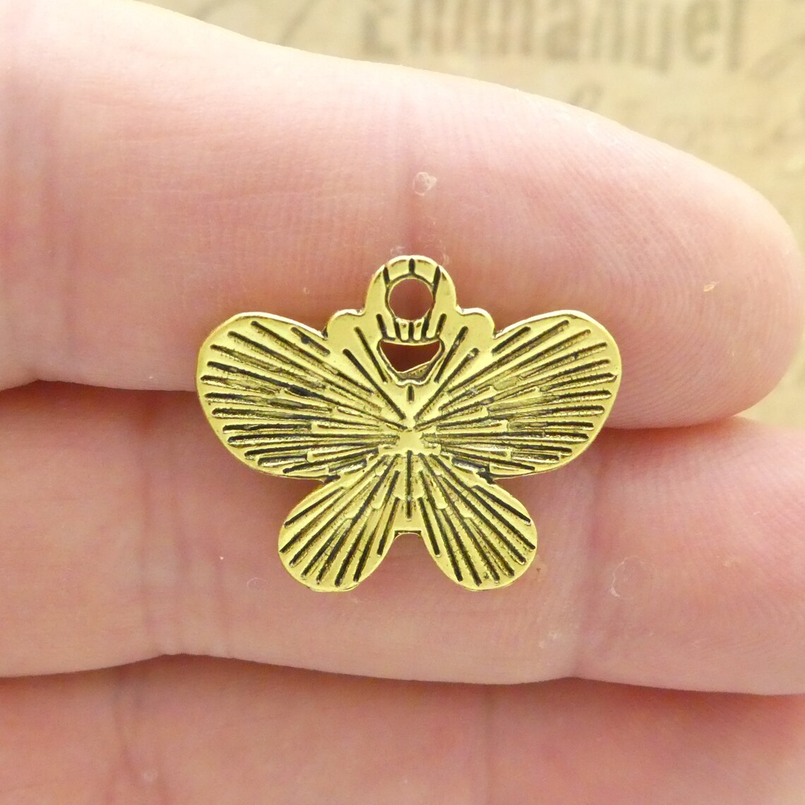 BULK 16 Gold Butterfly Charm Pendant by TIJC SP1934B | Etsy