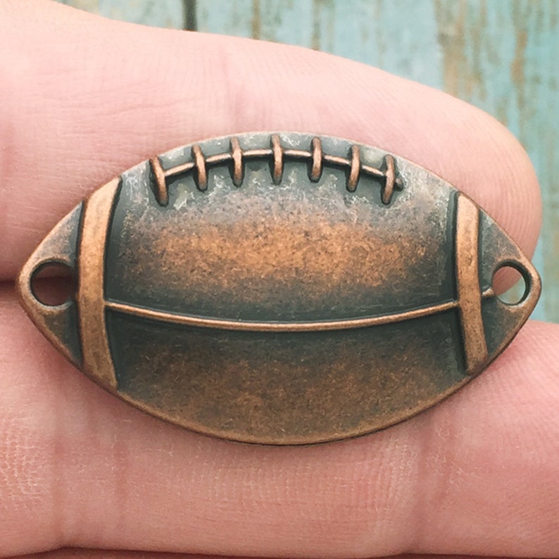 BULK 12 Football Connector Charm Copper by TIJC SP1319B - Etsy