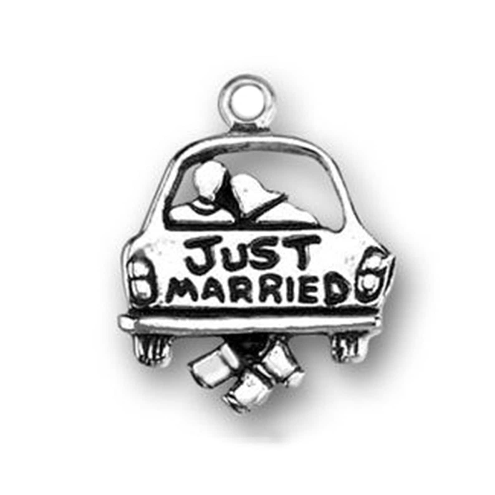 5 Just Married Wedding Charm Silver by TIJC SP0156 | Etsy