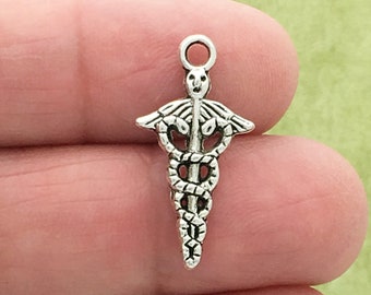 Caduceus Charm - Etsy