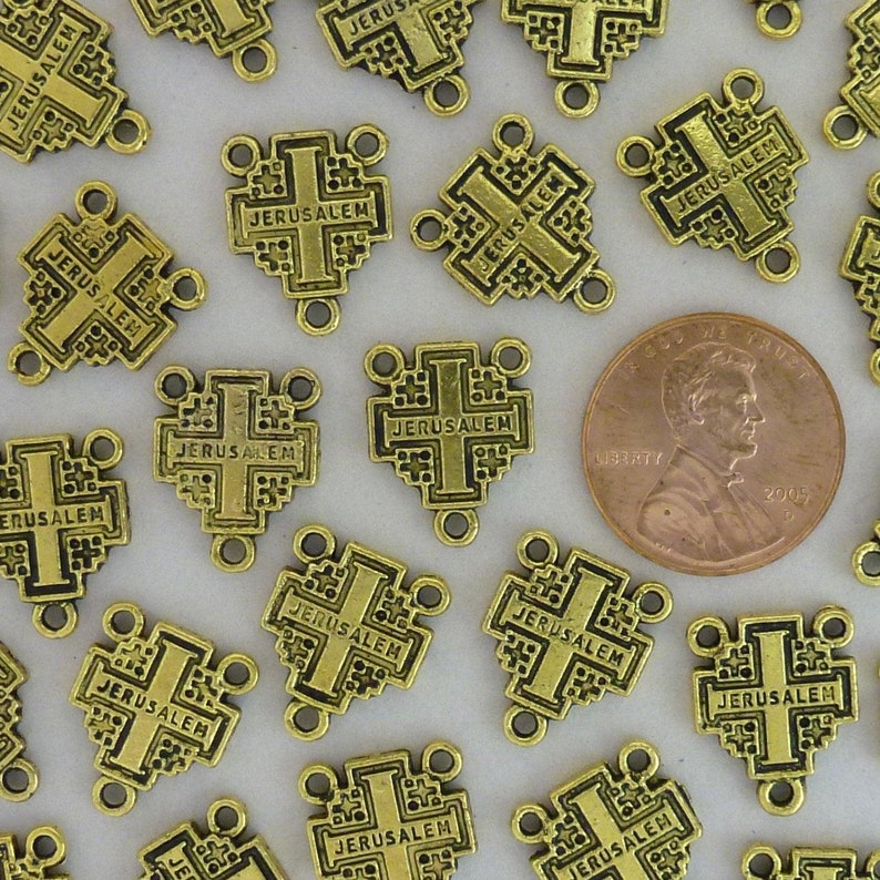 10 Jerusalem Cross Rosary Centers Gold By Tijc Sp1216sp1216 | Etsy