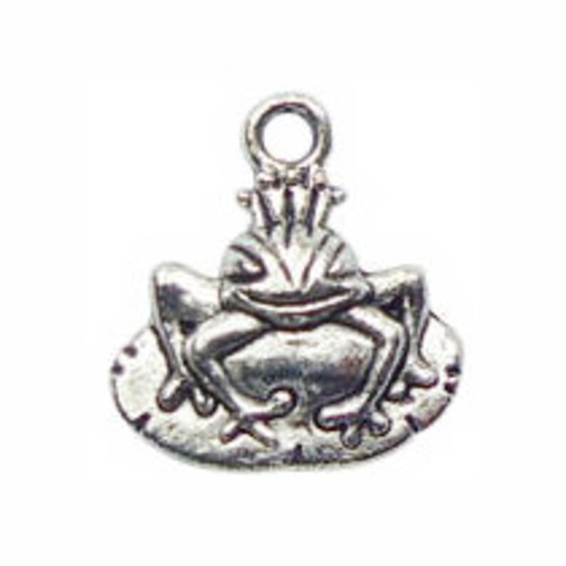 10 Silver Frog Prince Charm by TIJC SP0308 - Etsy