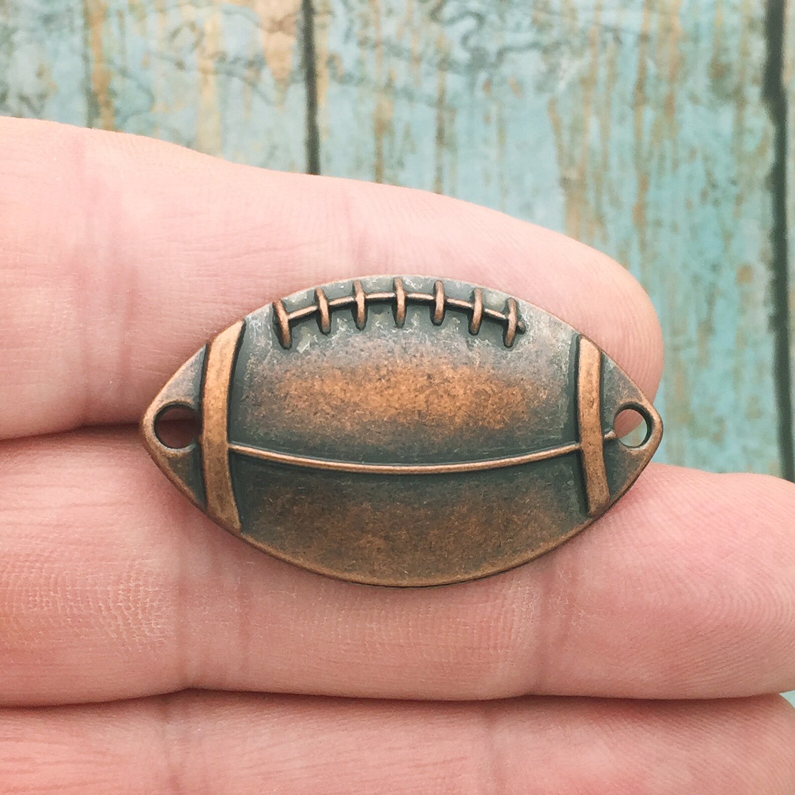 BULK 12 Football Connector Charm Copper by TIJC SP1319B - Etsy