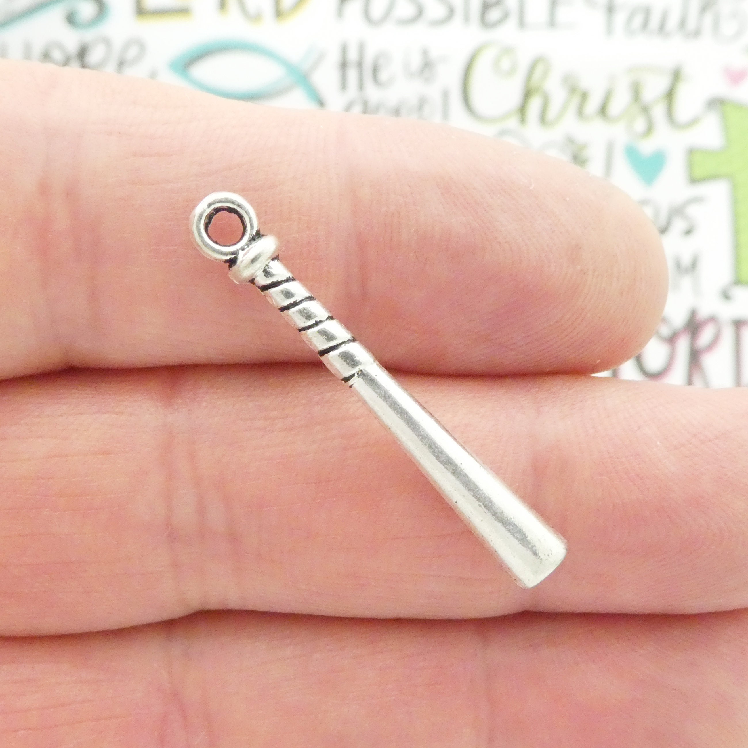 BULK 40 Silver Baseball Bat Charm 35x5mm by TIJC SP1143B - Etsy