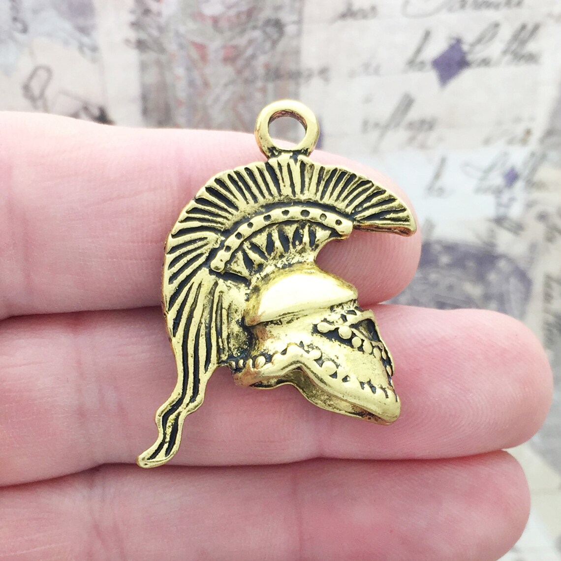 1 Trojan Helmet Charm Spartan Pendant Gold by TIJC SP1444 - Etsy